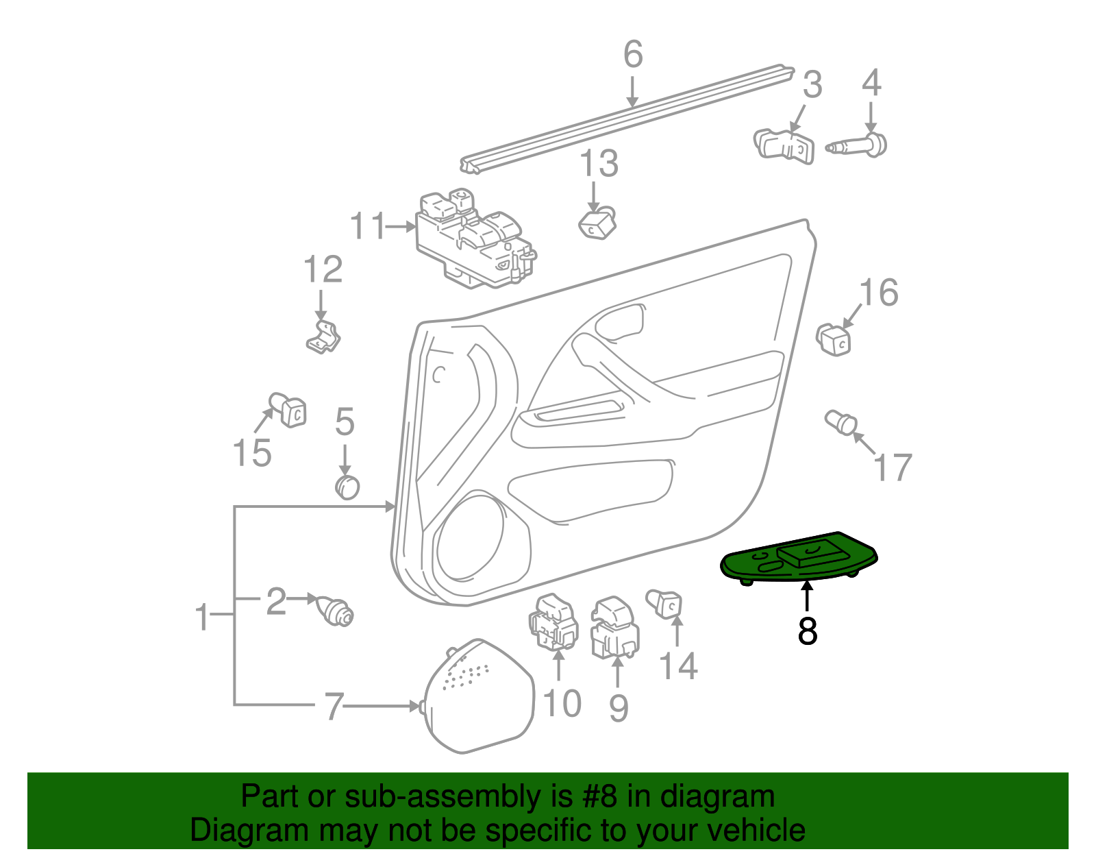 1997-2001 Toyota Camry Switch Bezel 74232-AA030-G0 | Toyota Parts Express