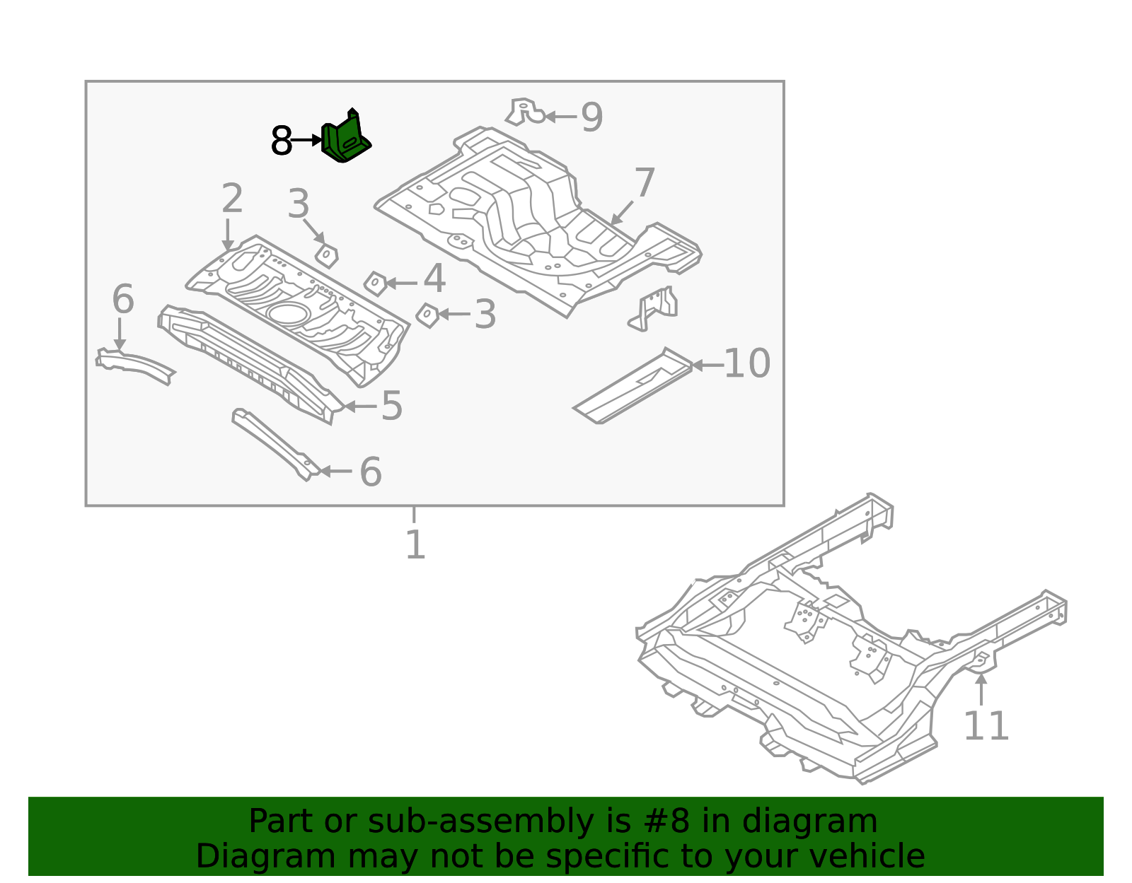 2012-2017 Hyundai Accent Rear Floor Pan Reinforced Plate 65594-1R200 ...