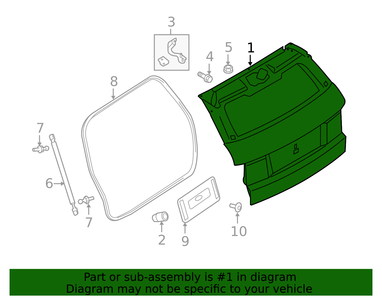 Genuine OEM Lift Gate Part# LR181166 Fits 2012-2019 Land Rover Range ...