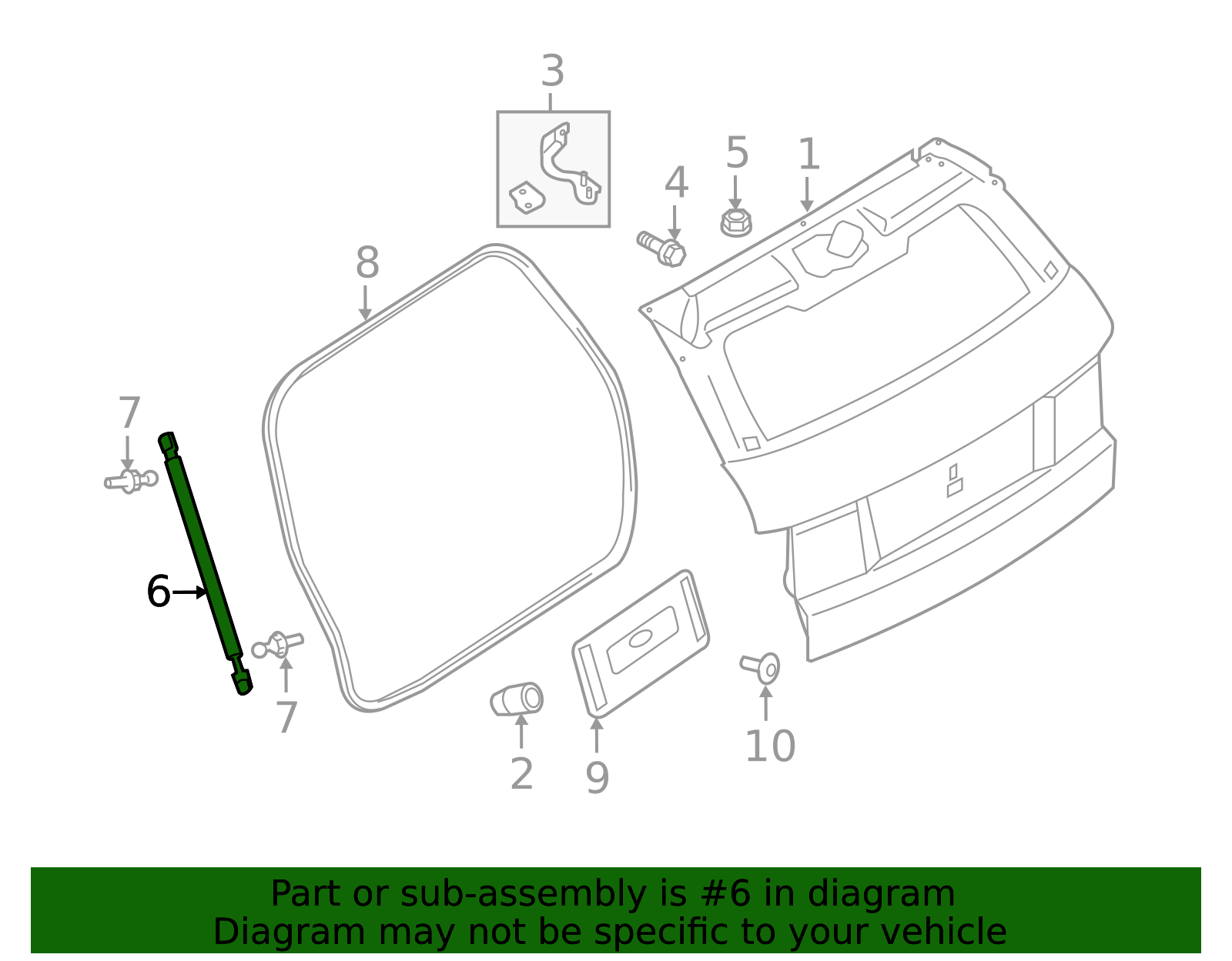 2012-2019 Land Rover Range Rover Evoque | Support Cylinder | LR135655 ...