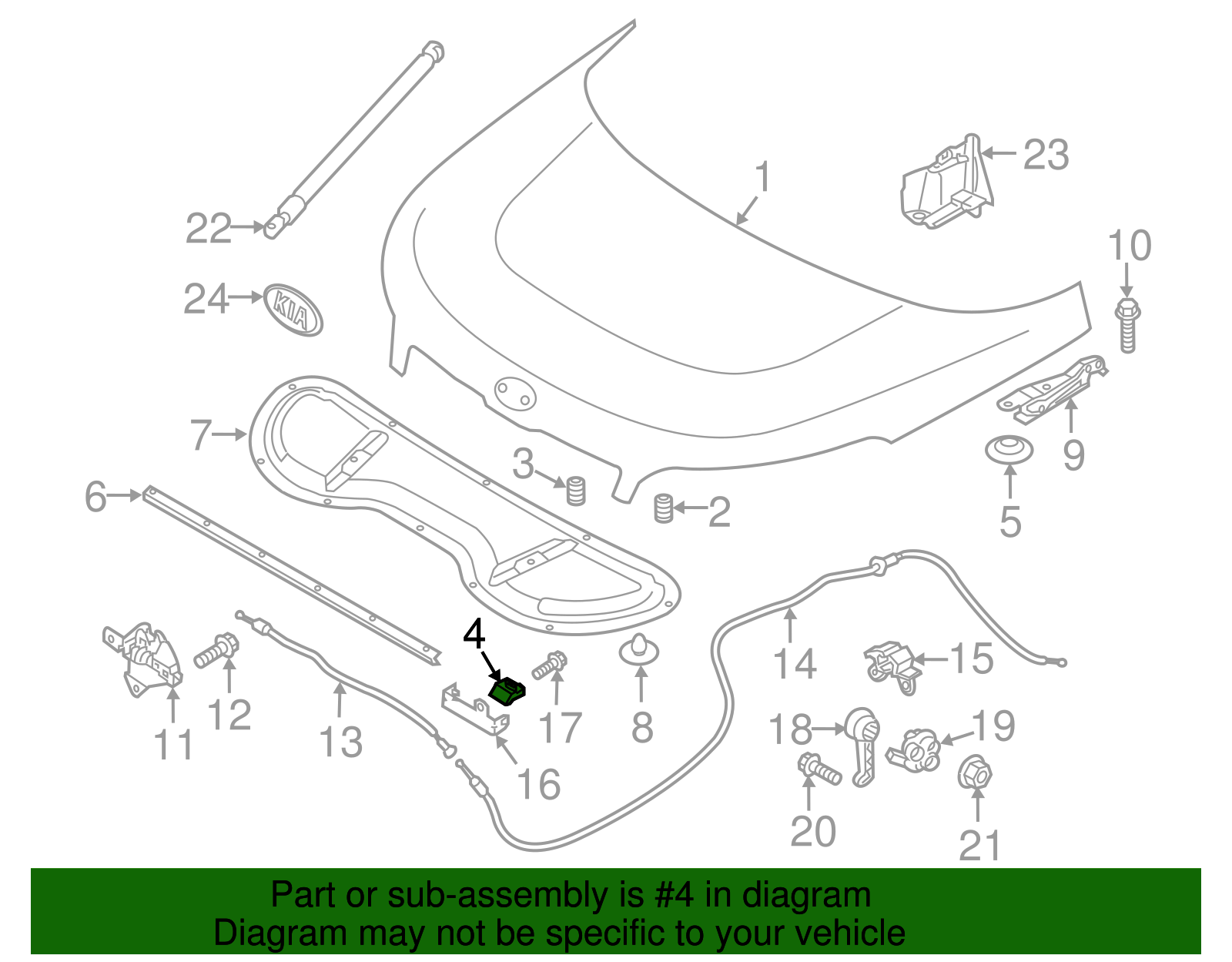 86450-3X000 - Hood Stop 2014-2025 Kia | Kia.Parts Store