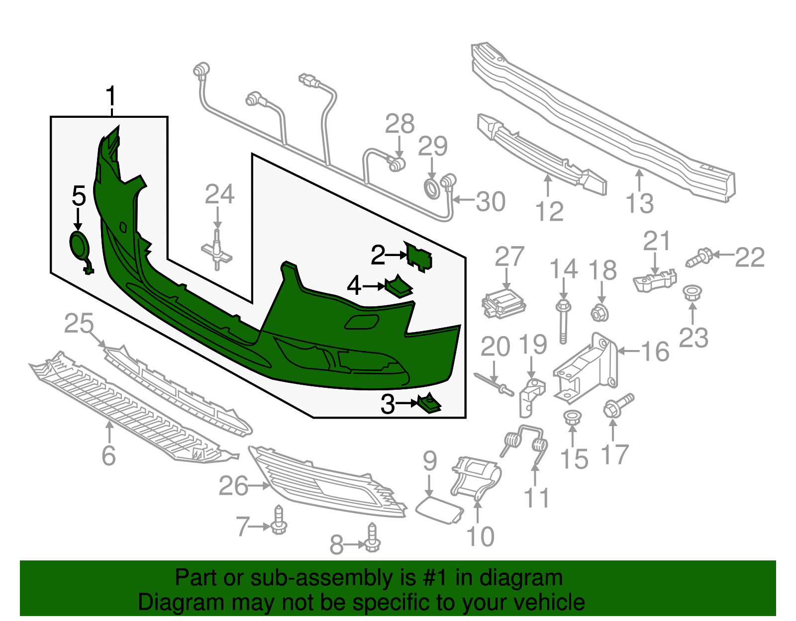 Genuine Audi 8K0-807-065-C-GRU | Bumper Cover | FREE Shipping on Most ...