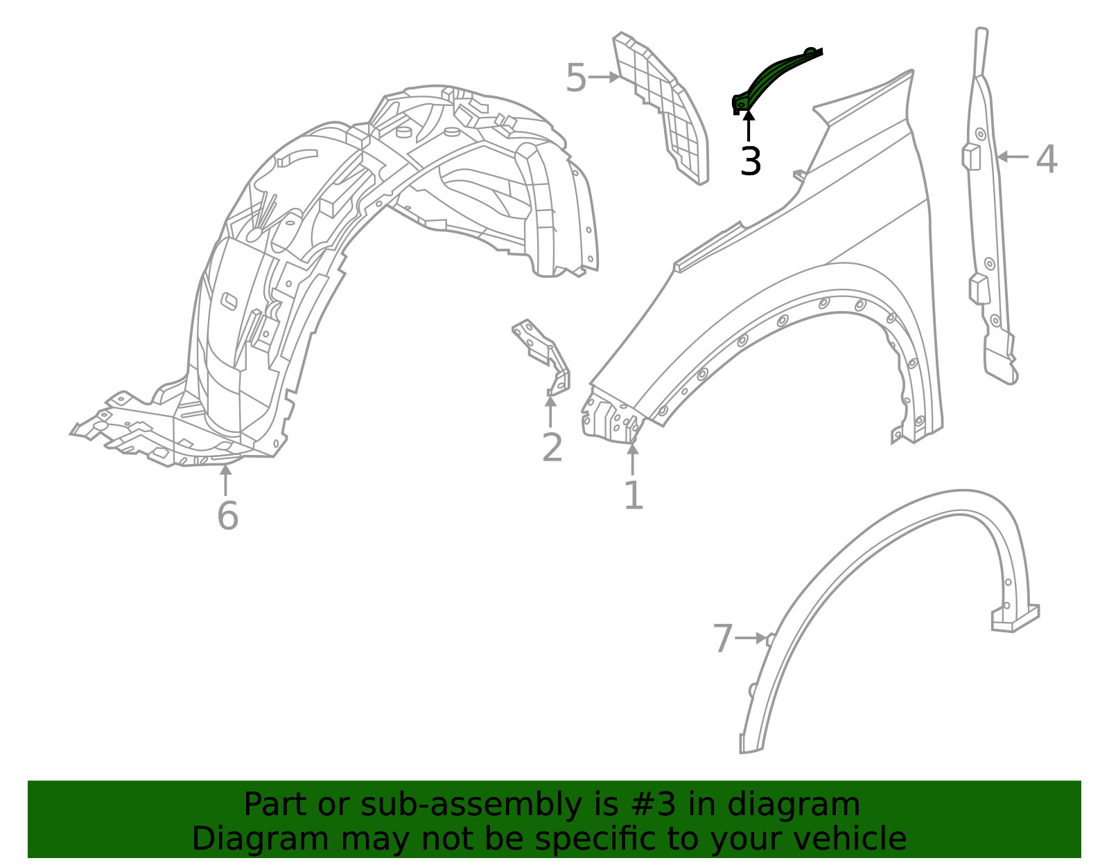 2021-2025 Nissan Rogue Fender Ledge Cover 66894-6RA1A | Team Nissan Inc.