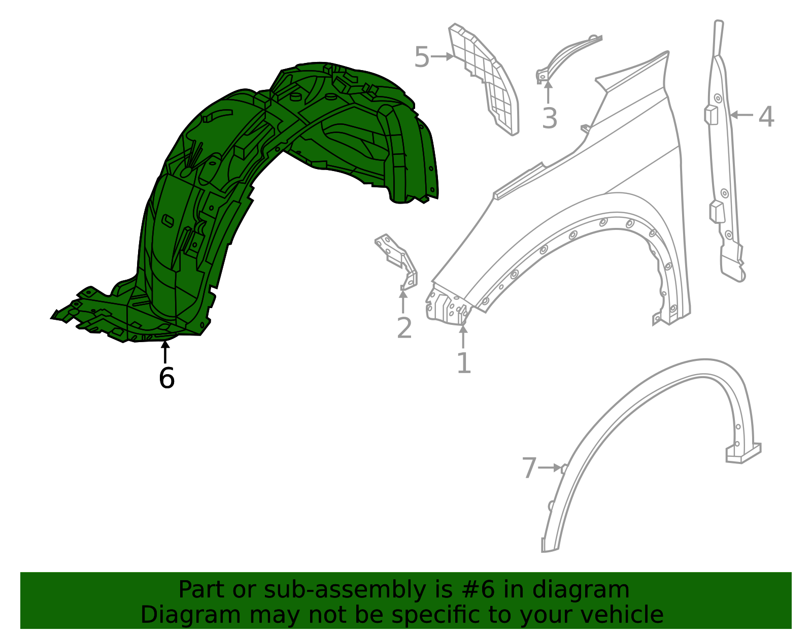 2021-2025 Nissan Rogue Fender Liner 63841-6RA0A | QuirkParts