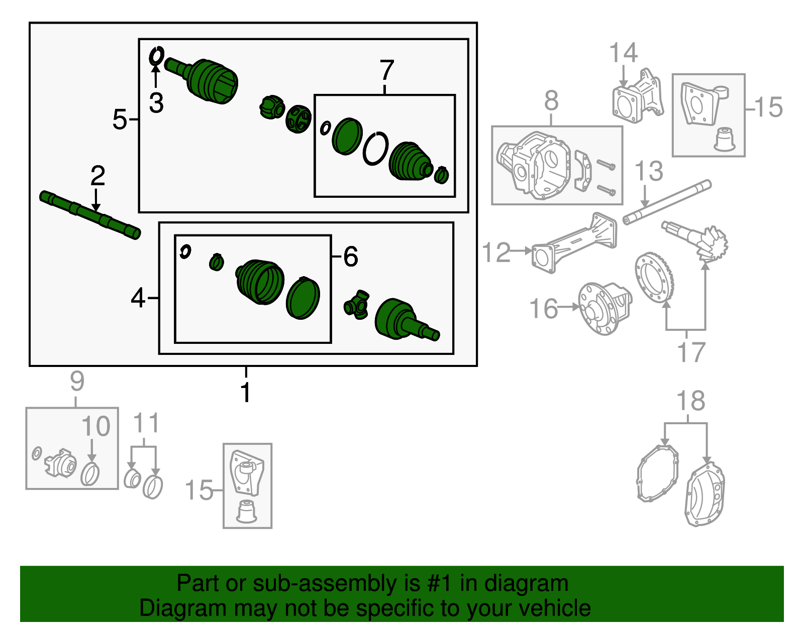 15886012 - 2006-2010 Hummer - Front Half-Shaft Assembly | Partners Chevy