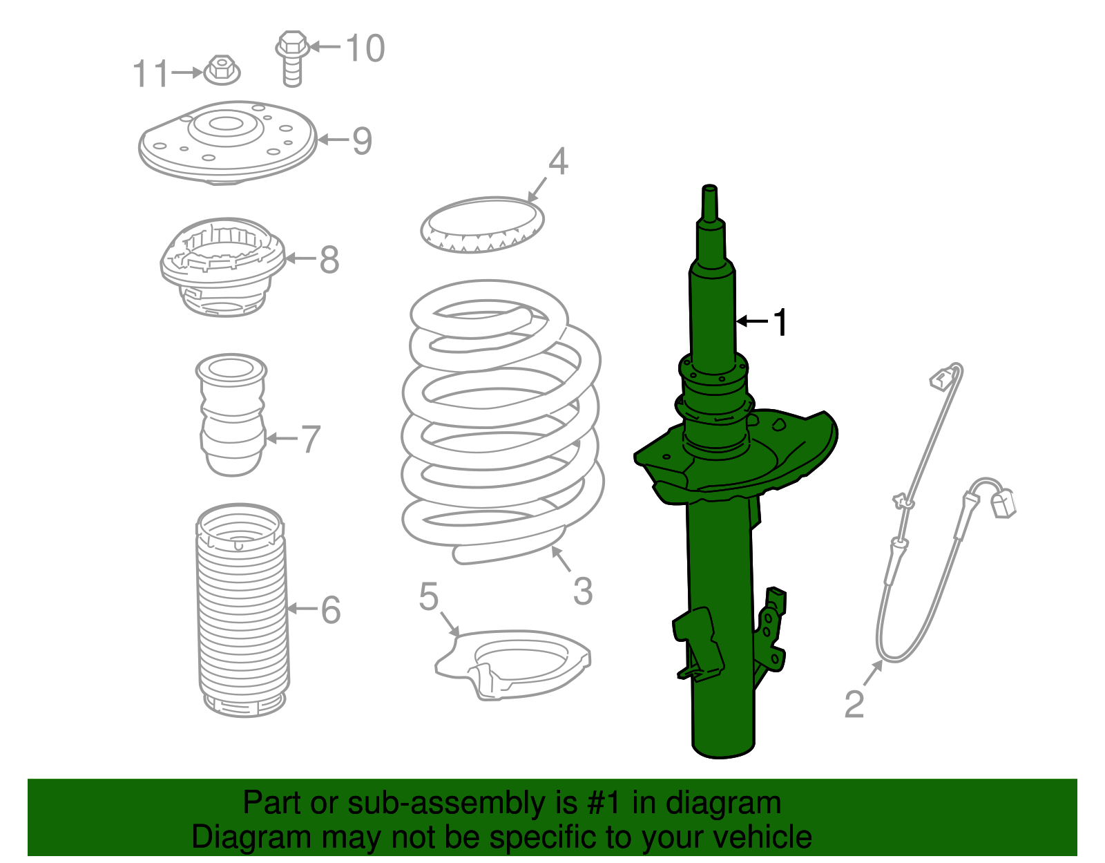 2012-2018 Land Rover Range Rover Evoque Strut LR070932 | OEM Parts Online