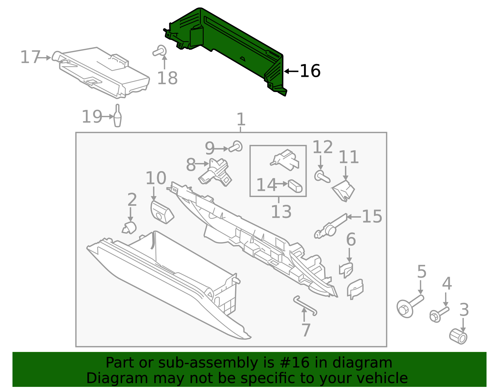 2015-2023 Ford Mustang | Glove Box Frame | FR3Z-6306024-AA | Walls ...