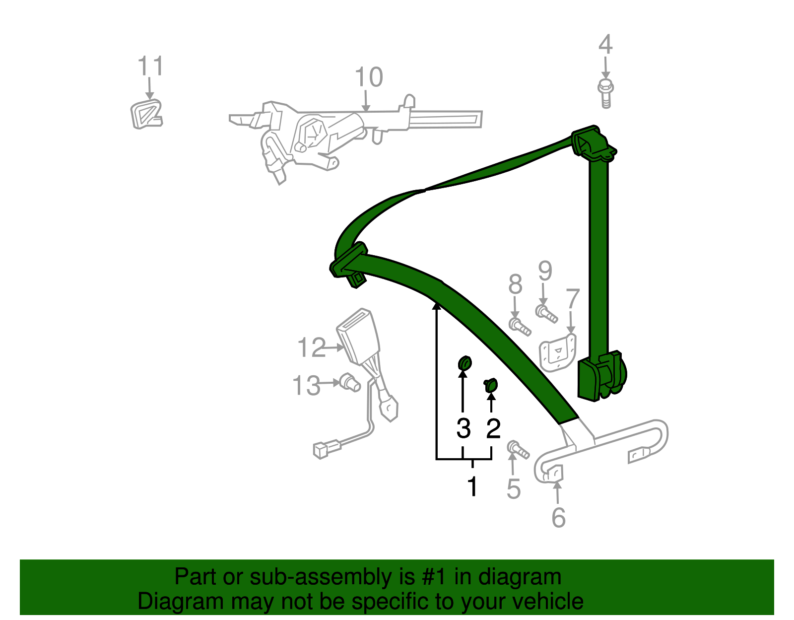 209-860-00-00-9C94 - Lap & Shoulder Belt 2003-2009 Mercedes-Benz ...