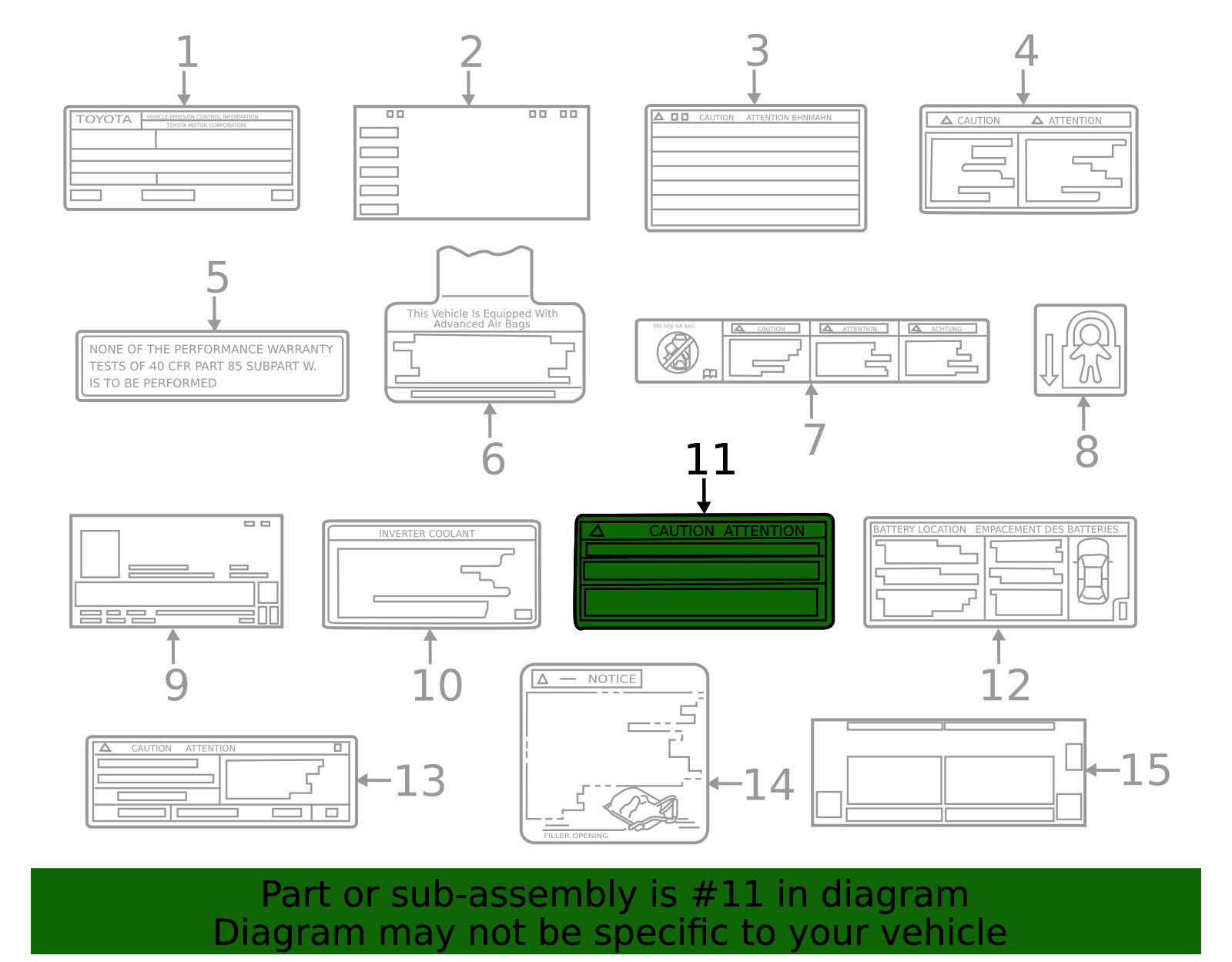 Genuine Official Toyota Battery Label part# 28898-26010 for 1985-2020 ...
