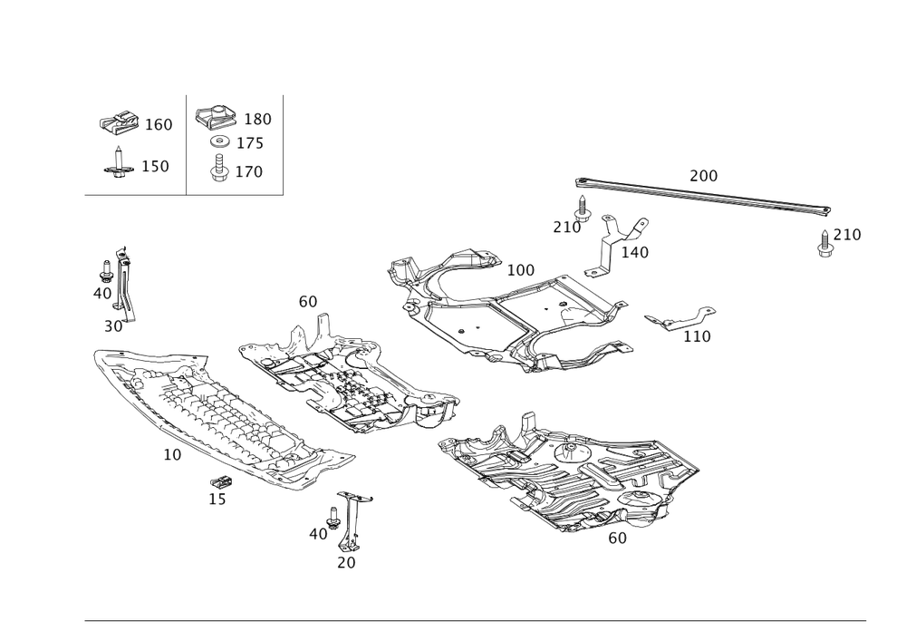 2013-2017 Mercedes-Benz Cover, Engine Comp Lower 212-520-39-23 ...