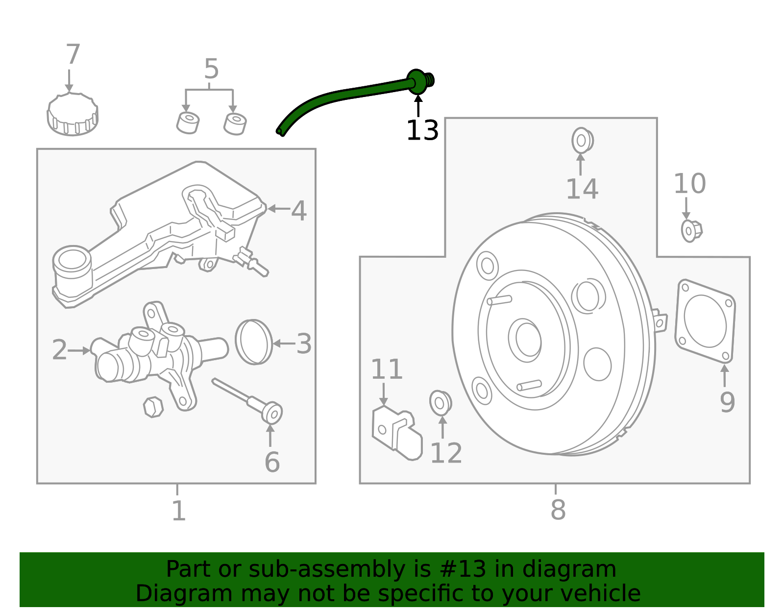 HG9Z-9C490-G - Brake Vacuum Hose Big 3 Auto Parts