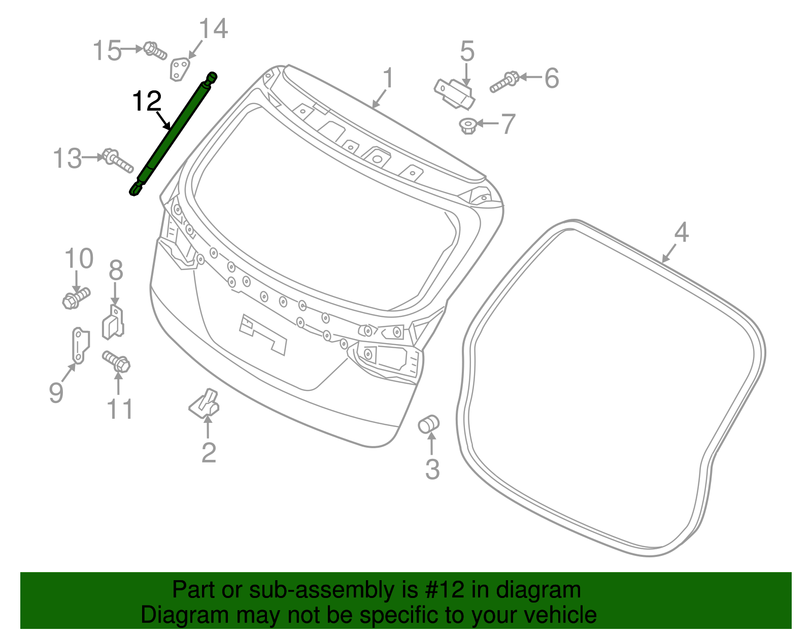 81771-4Z000 - Lift Cylinder - 2013-2015 Hyundai Santa Fe Sport | World ...