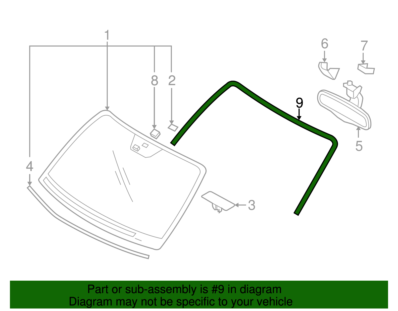 Hyundai - 86131-2B000 - Reveal Molding - 2007-2012 Hyundai Santa Fe ...