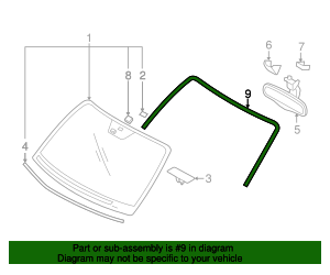 Hyundai - 86131-2B000 - Reveal Molding - 2007-2012 Hyundai Santa Fe ...