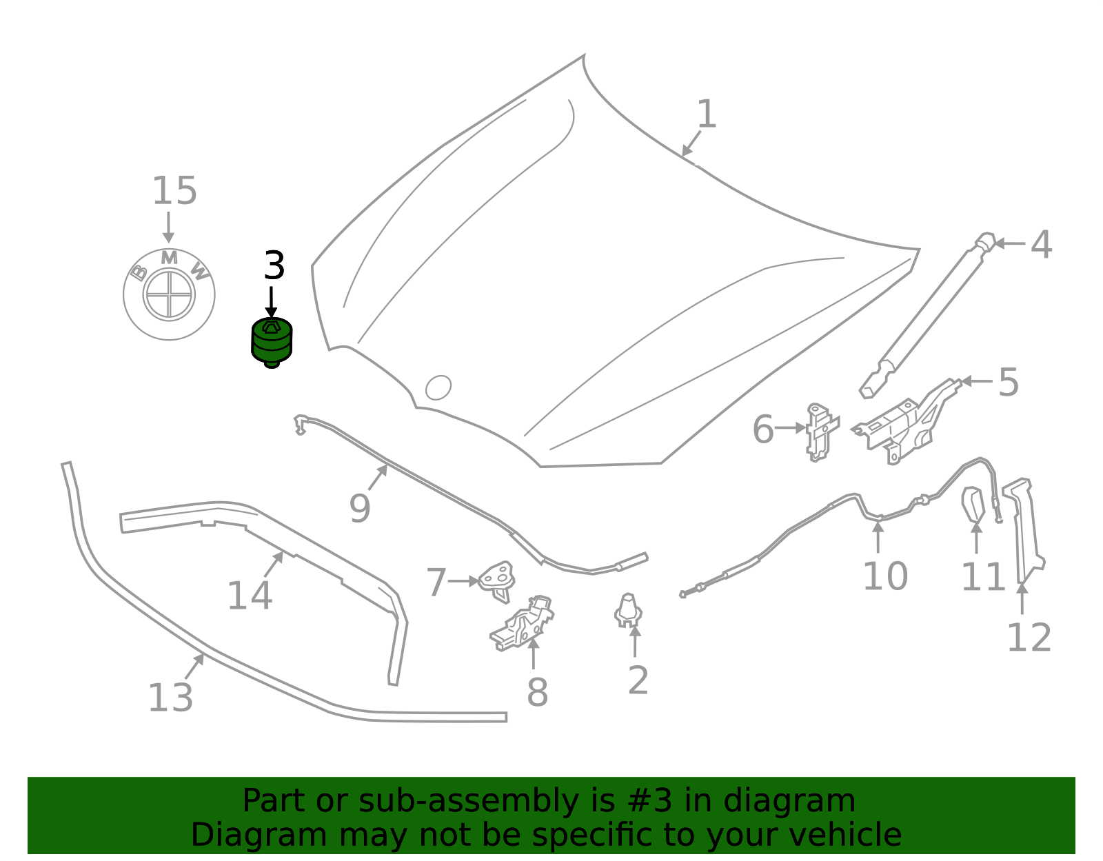 51237162448 - 2006-2025 BMW Hood Bumper (51-23-7-162-448) | BMW of ...