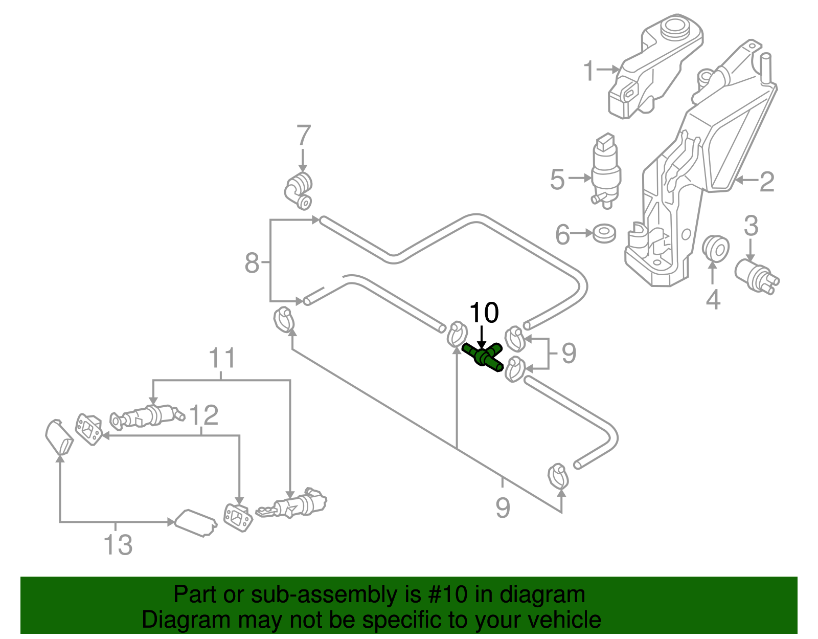 8E0-955-667-E - Headlight Washer Hose Connector 2007-2009 Audi | Audi ...