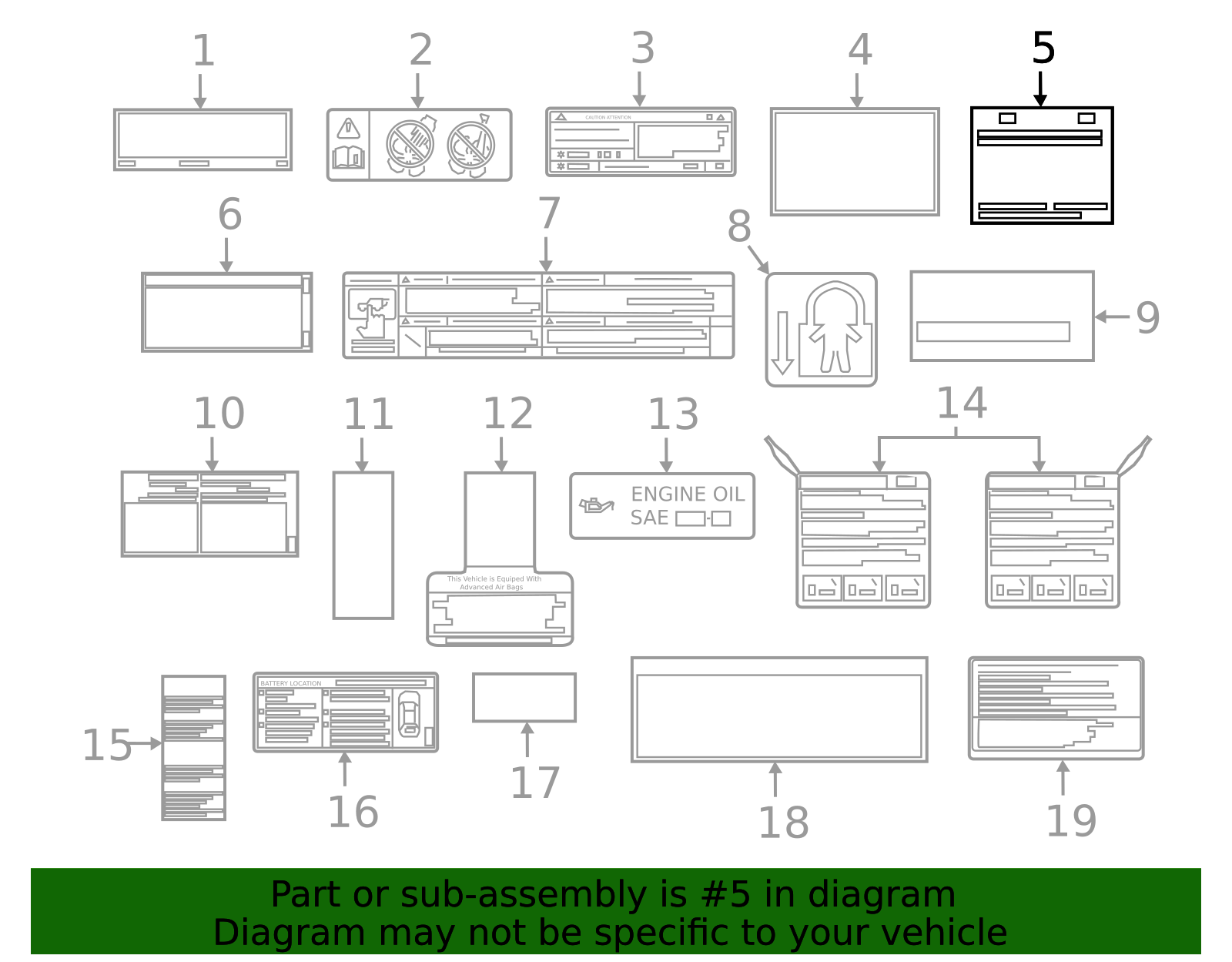 47997-76010 - Caution Label - 2011-2021 Lexus | My L Parts