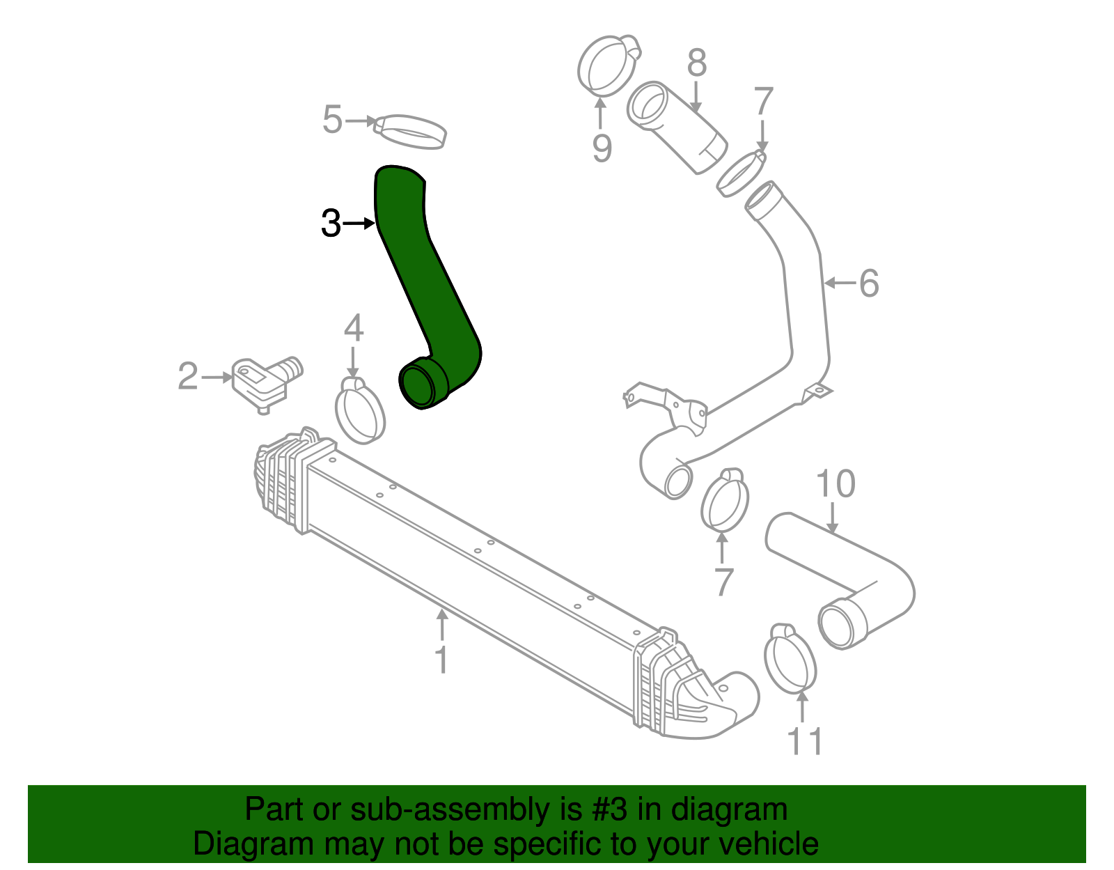 2004-2013 Volvo Air Pipe - Passenger Side (RH) 30794304 | TascaParts.com