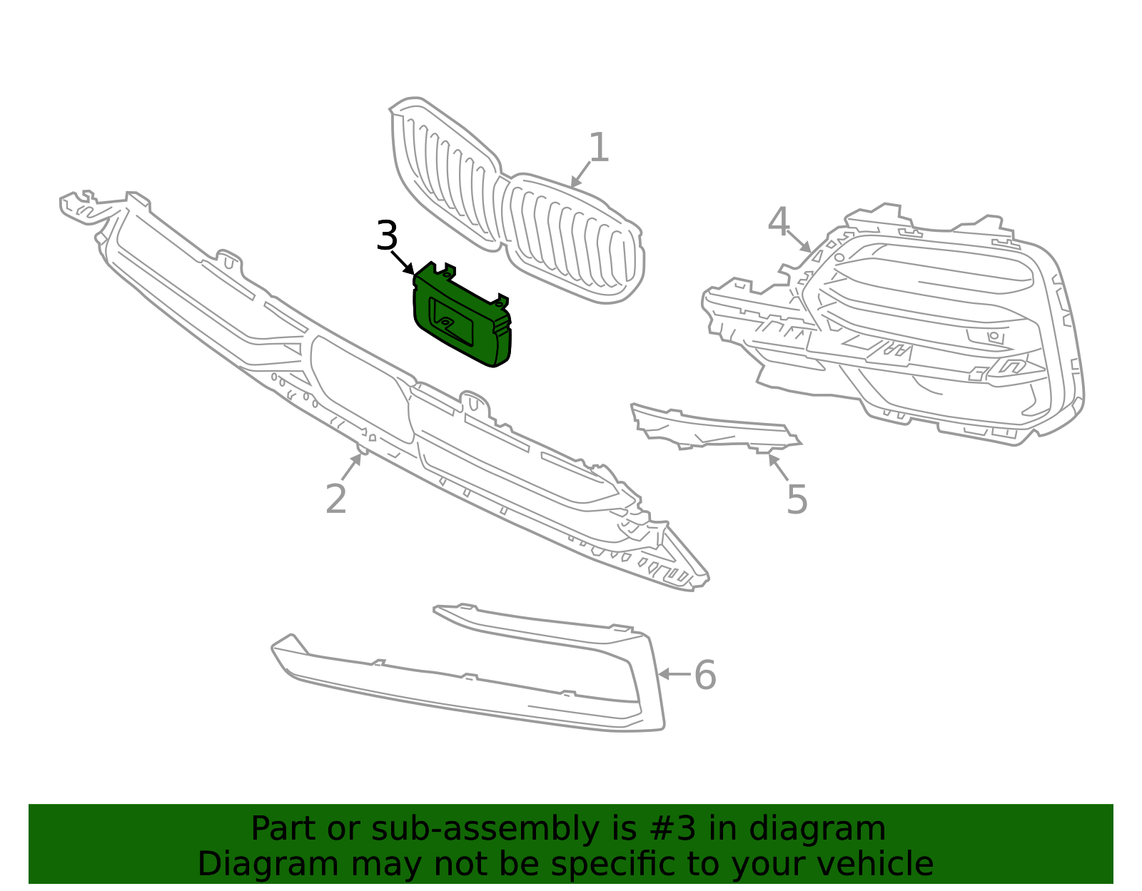 51118737334 - 2019-2024 BMW Distance Sensor Cover (51-11-8-737-334 ...