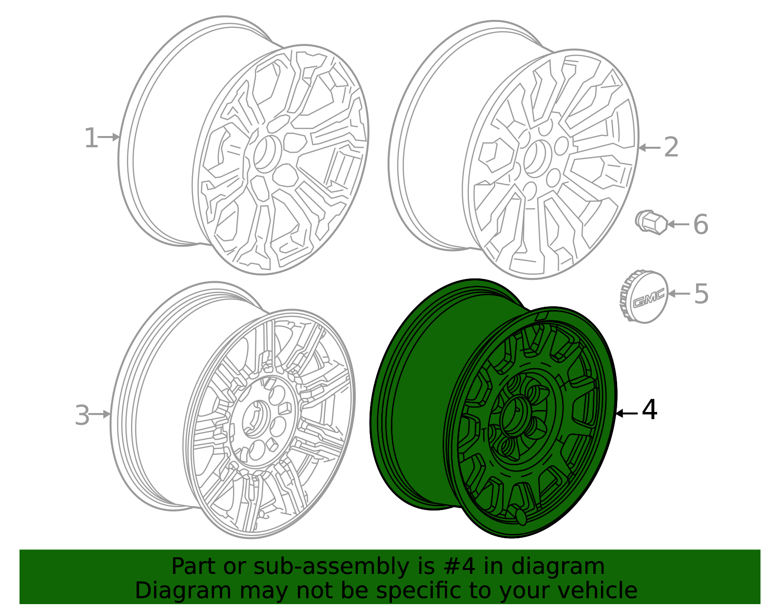 2024-2025 GMC Sierra 1500 Wheel, Alloy 85157262 | Courtesy Parts