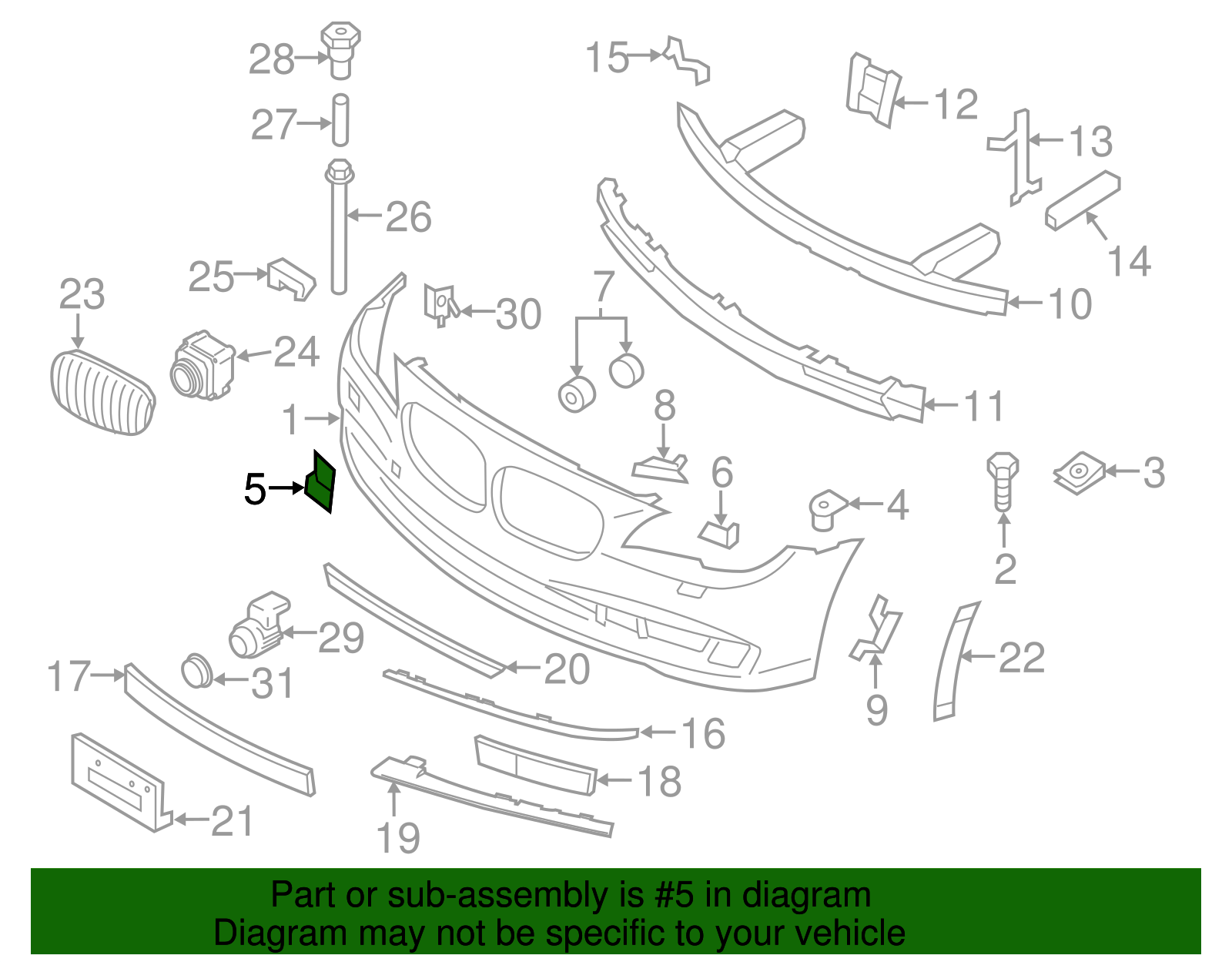 51117335048 - 2013-2015 BMW Tow Bracket Cover (51-11-7-335-048) | BMW ...
