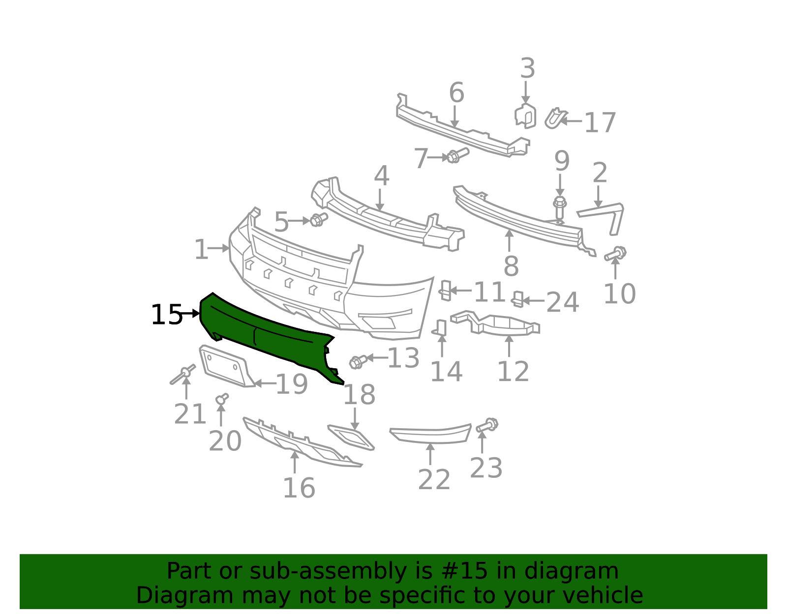 2007-2014 Chevrolet Silver Ultra Metallic Front Lower Bumper Cover ...