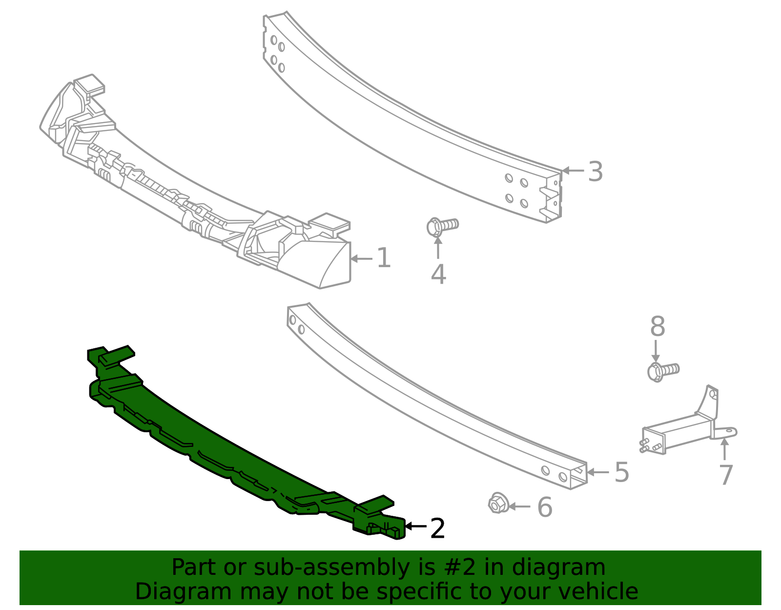 2020-2025 Toyota Highlander | Lower Absorber | 52618-0E030 | OEM ...