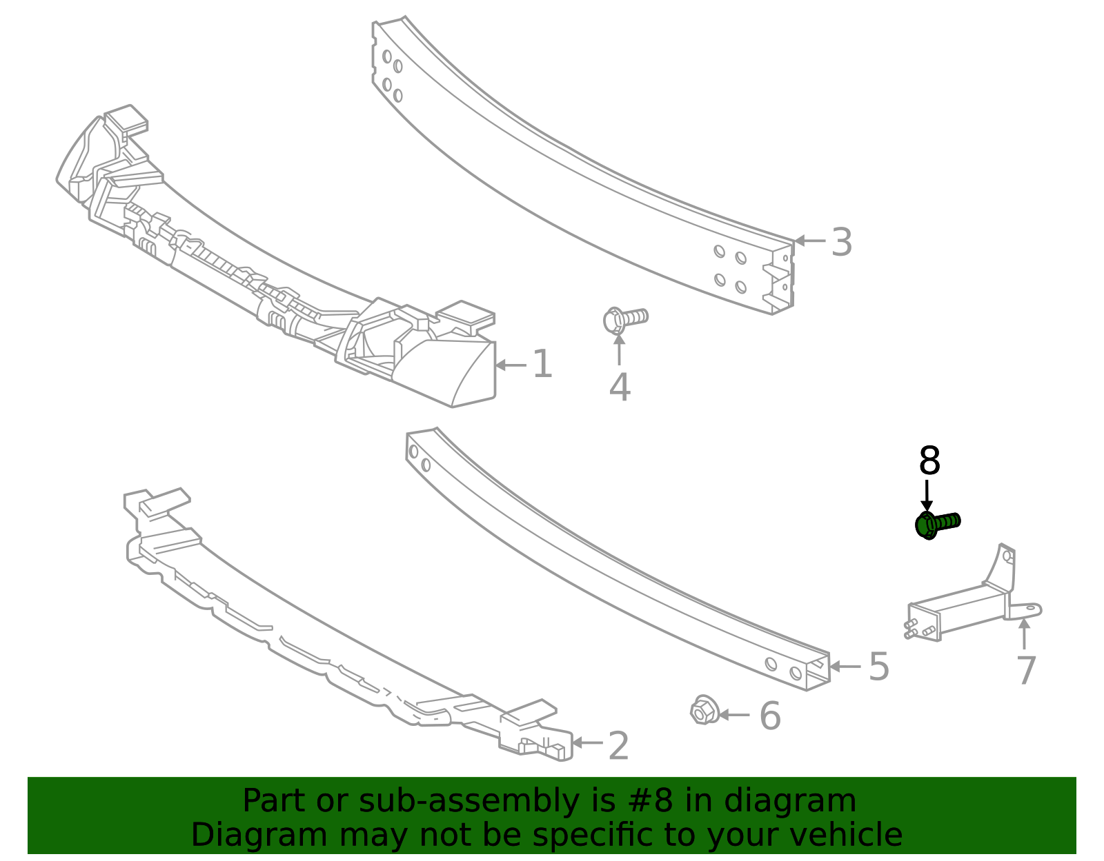 Genuine Toyota Bumper Impact Bar Bolt part# 90119-A0452 for 2007-2025 ...