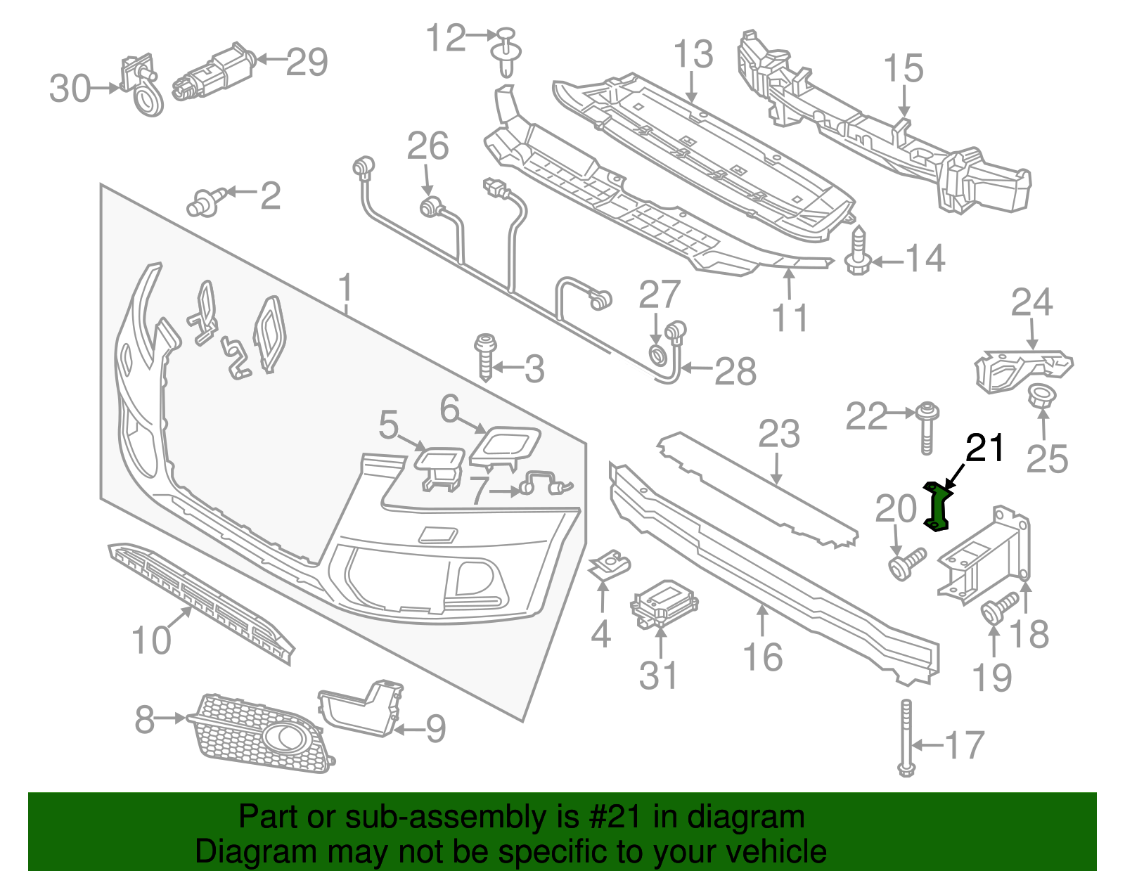8R0-807-333-A - Bumper Impact Bar Brace 2013-2017 Audi | Audi OEM Parts Guy