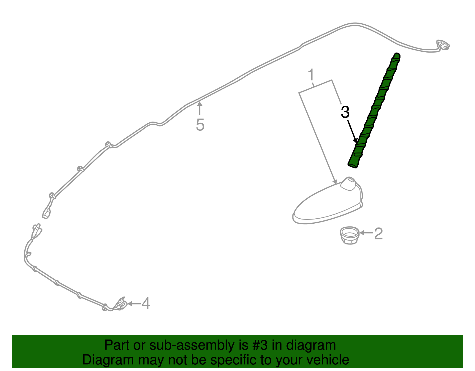 2018-2020 Kia Rio | Antenna Mast | 96215-H8000 | Kia Auto Parts