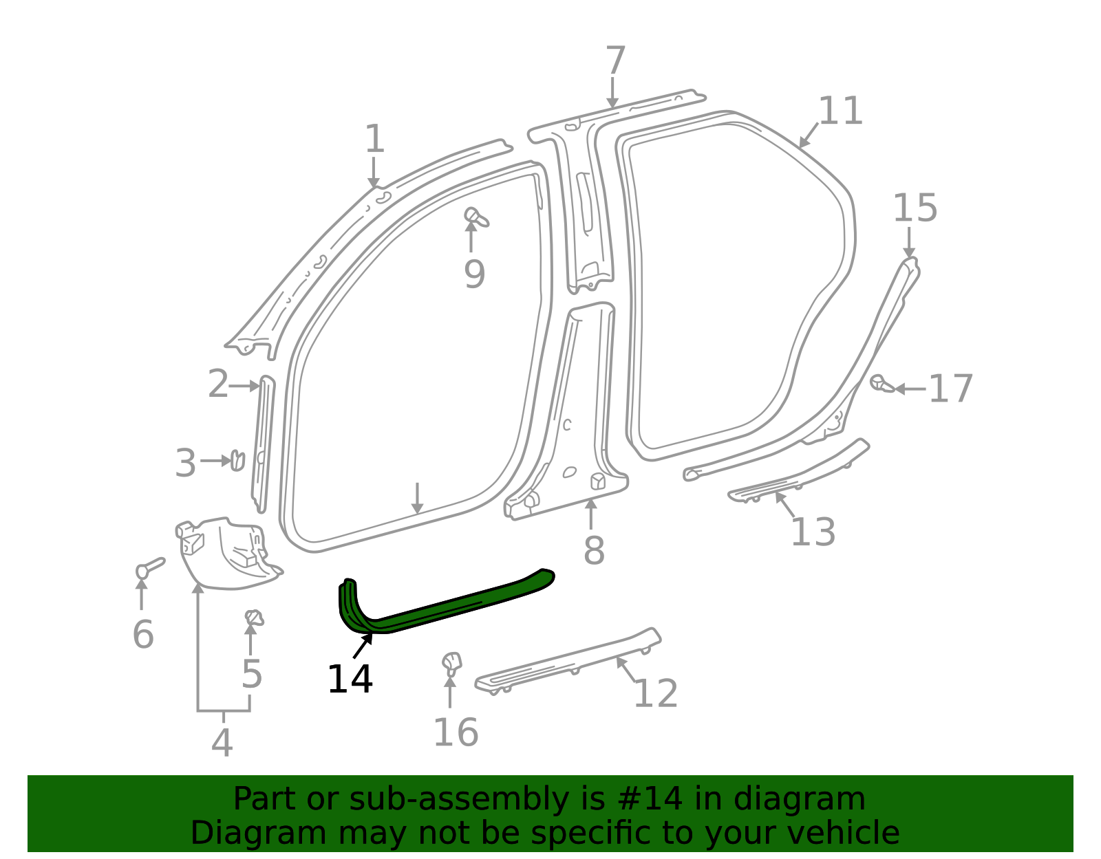 67913-AA020-G0 - Sill Trim 1997-2001 Toyota Camry | Toyota San Diego Parts