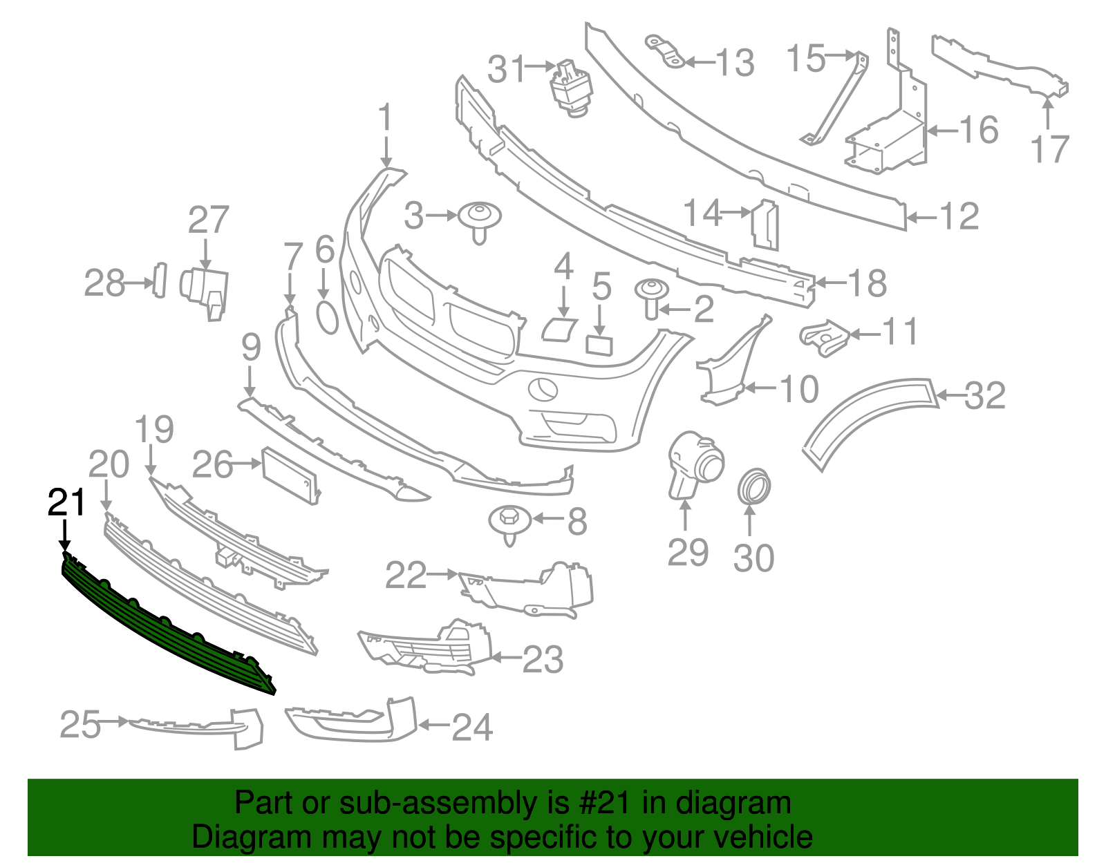 51117325481 - 2014-2018 BMW X5 Lower Grille (51-11-7-325-481) | BMW of ...