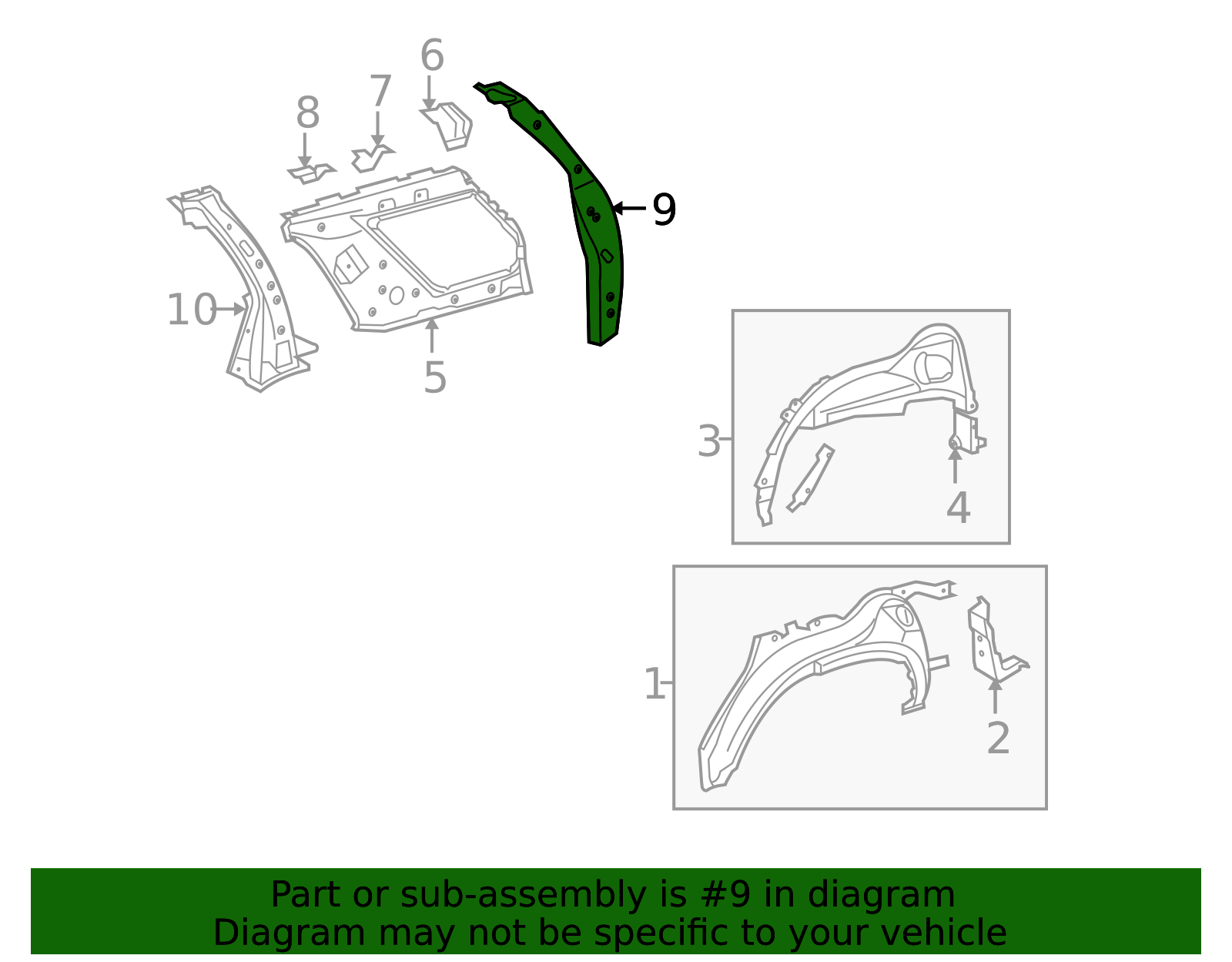 Genuine Official Toyota Pillar Reinforced part# 61081-35051 for 2010 ...