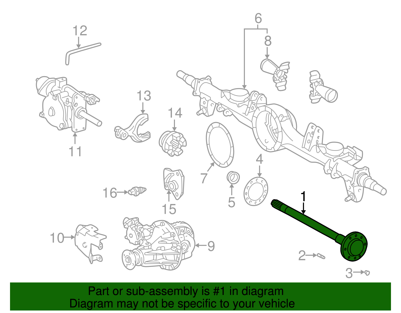 1998-2002 Toyota Land Cruiser Axle Shaft 42301-60902 | Toyota Parts Center