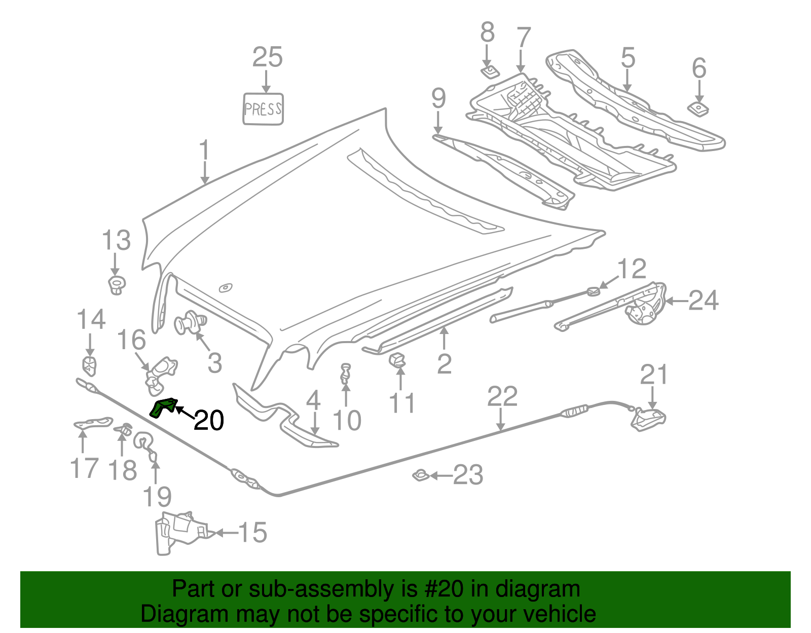 202-887-02-45 - Handle Deflector 1994-2003 Mercedes-Benz | Mercedes ...