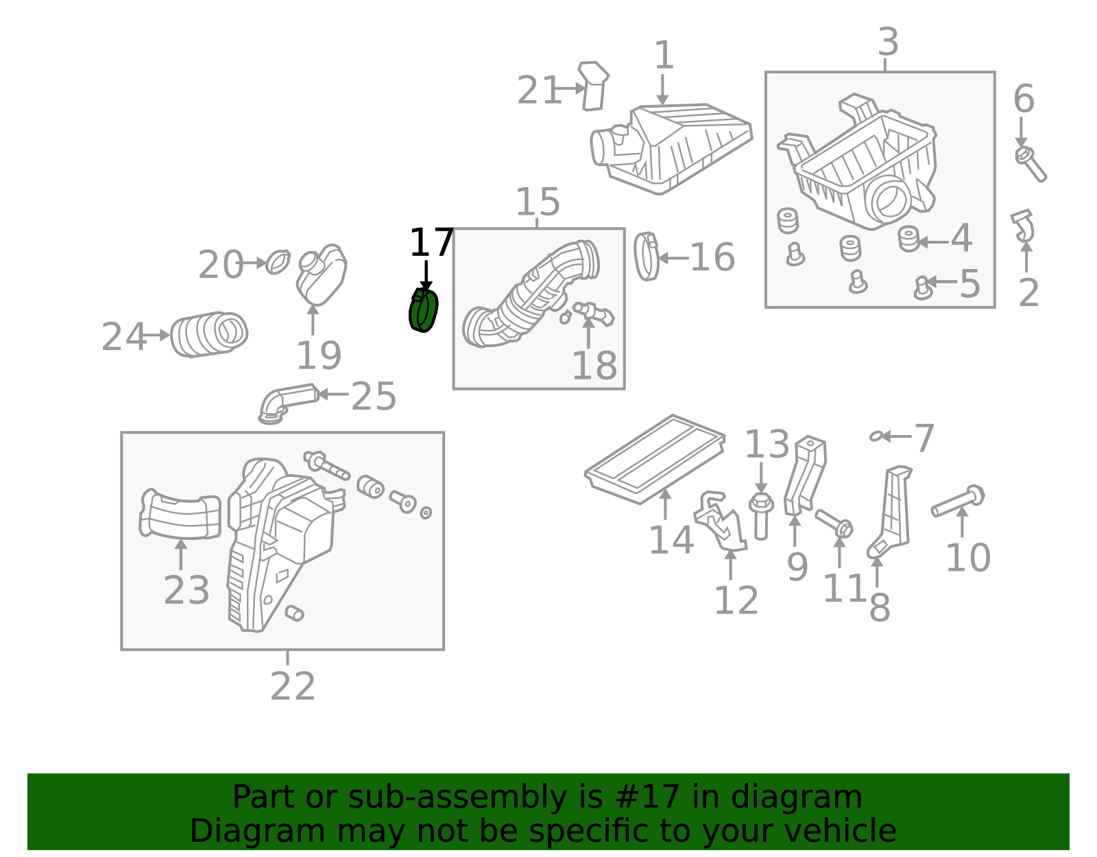 17315-RFE-003 - Engine Air Intake Resonator Clamp 2005-2011 Honda ...