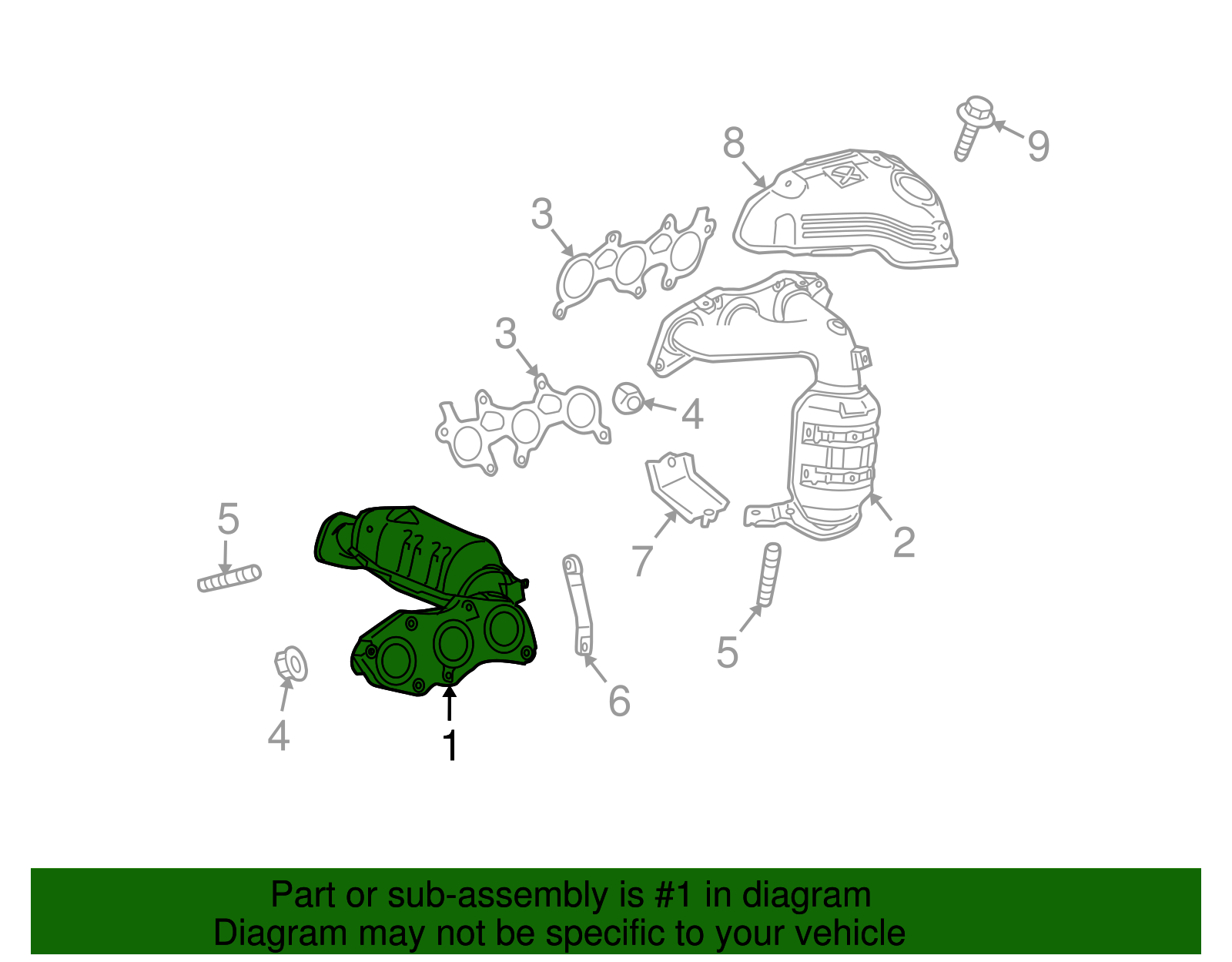 2009-2012 Toyota Venza Exhaust Manifold 17140-0P020 | Toyota Parts Center