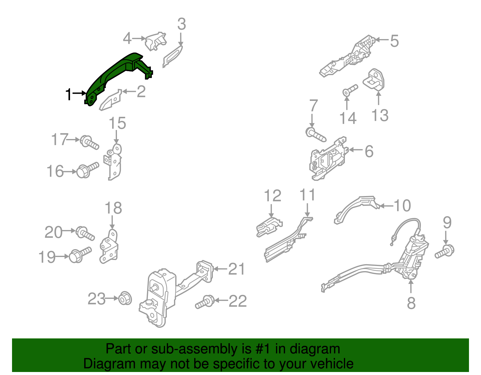 Genuine Handle, Outside for 2016-2021 Hyundai Tucson | Part# 83661 ...
