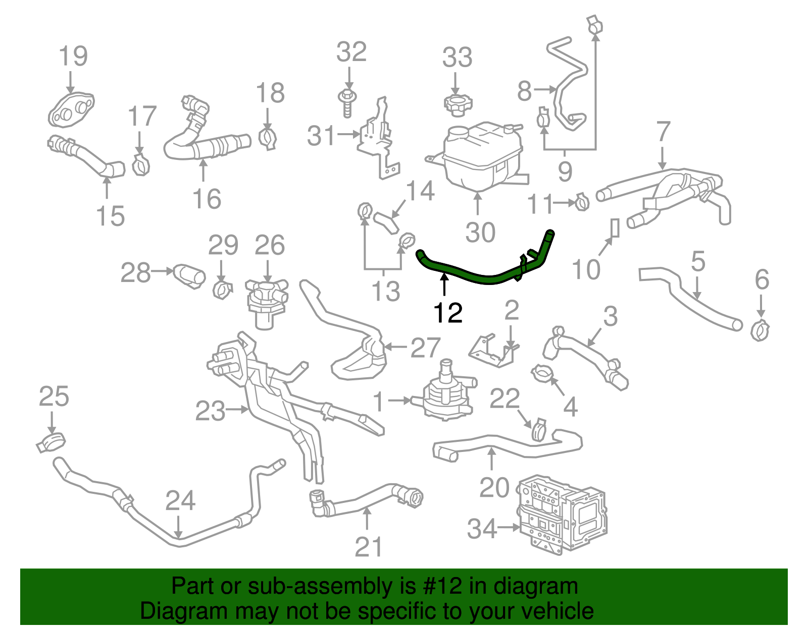 2017-2018 Cadillac CT6 Radiator Inlet Pipe 12671481 | GM Parts Center