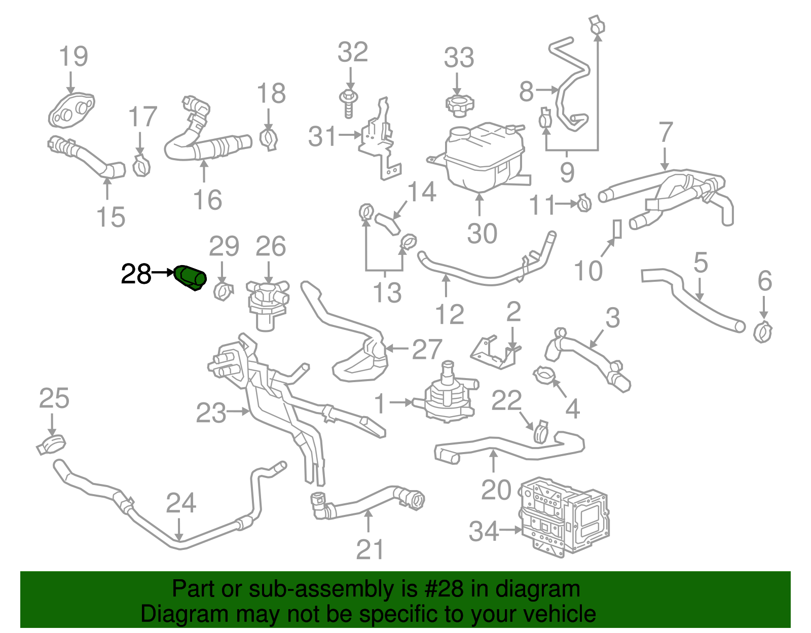 2017-2018 Cadillac CT6 HVAC Heater Water Shutoff Valve Inlet Hose ...
