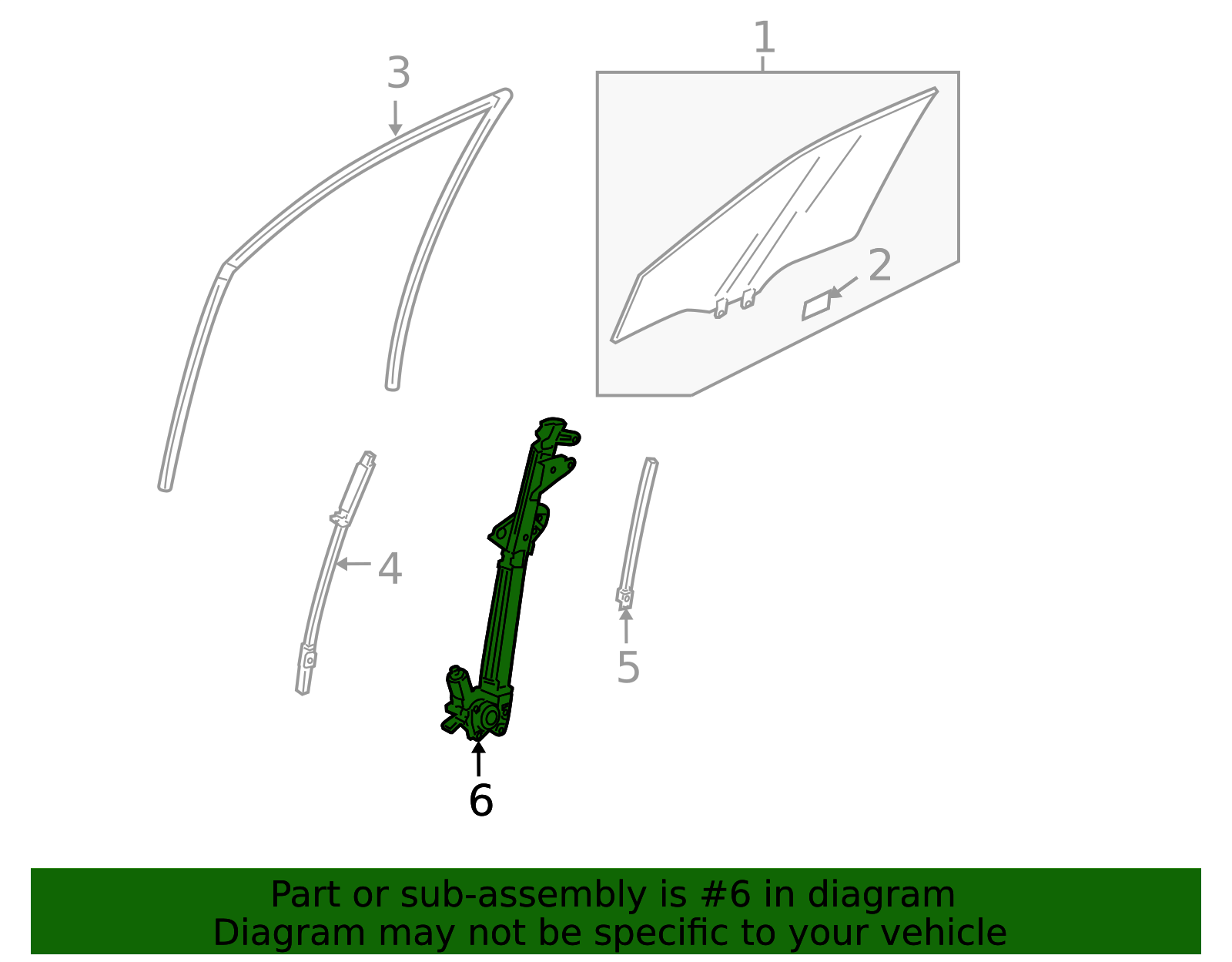 2010-2015 Honda Window Regulator 72210-TP6-A01 | Honda Factory Parts