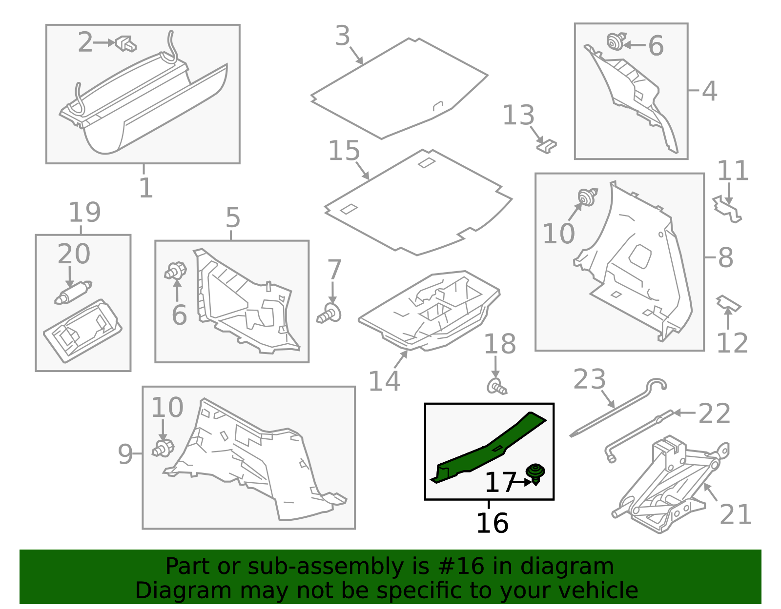2014-2019 Nissan Versa Note Rear Panel Trim 84992-3WC0A | My Nissan Part