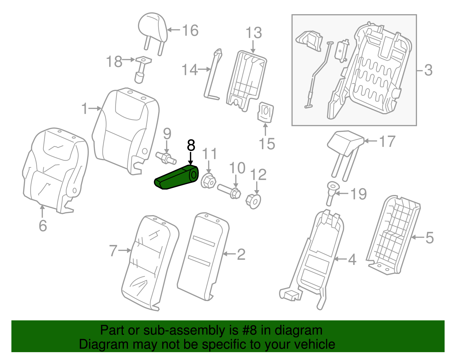 81780-TK8-A42ZB - Armrest Assembly L Middle Seat *NH767L* (Leather ...