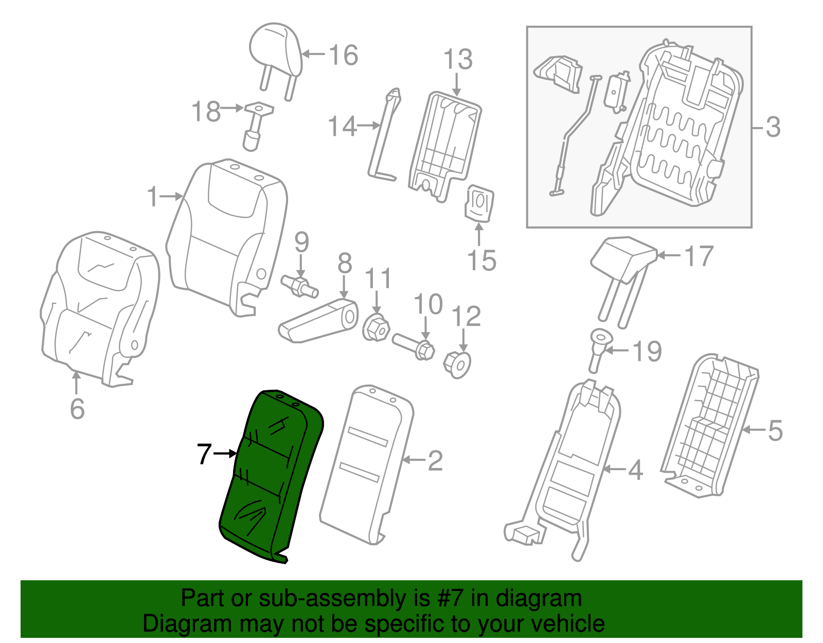 81921-TK8-A42ZC - Cover Center Seat-Back Trim *YR400L* (Leather ...
