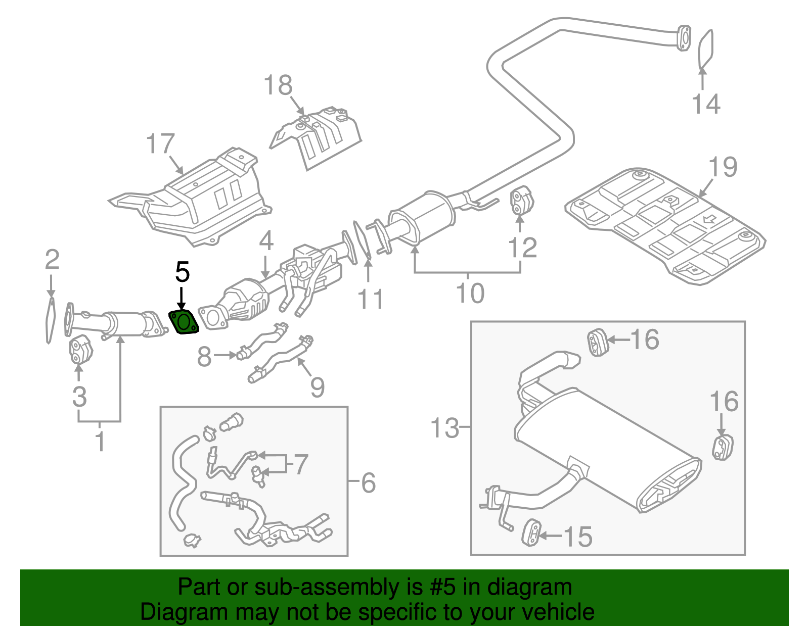 Genuine Exhaust Pipe To Manifold Gasket for 2009-2025 Hyundai | Part ...