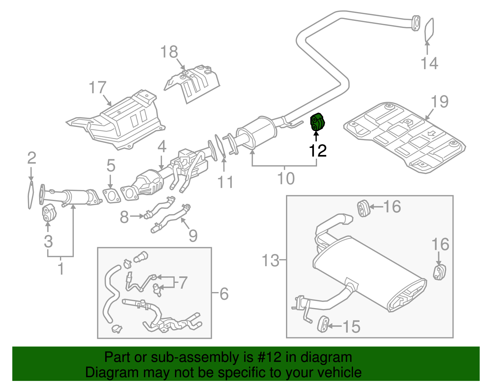 2001-2025 Hyundai Muffler & Pipe Hanger 28760-2D000 | OEM Parts Online