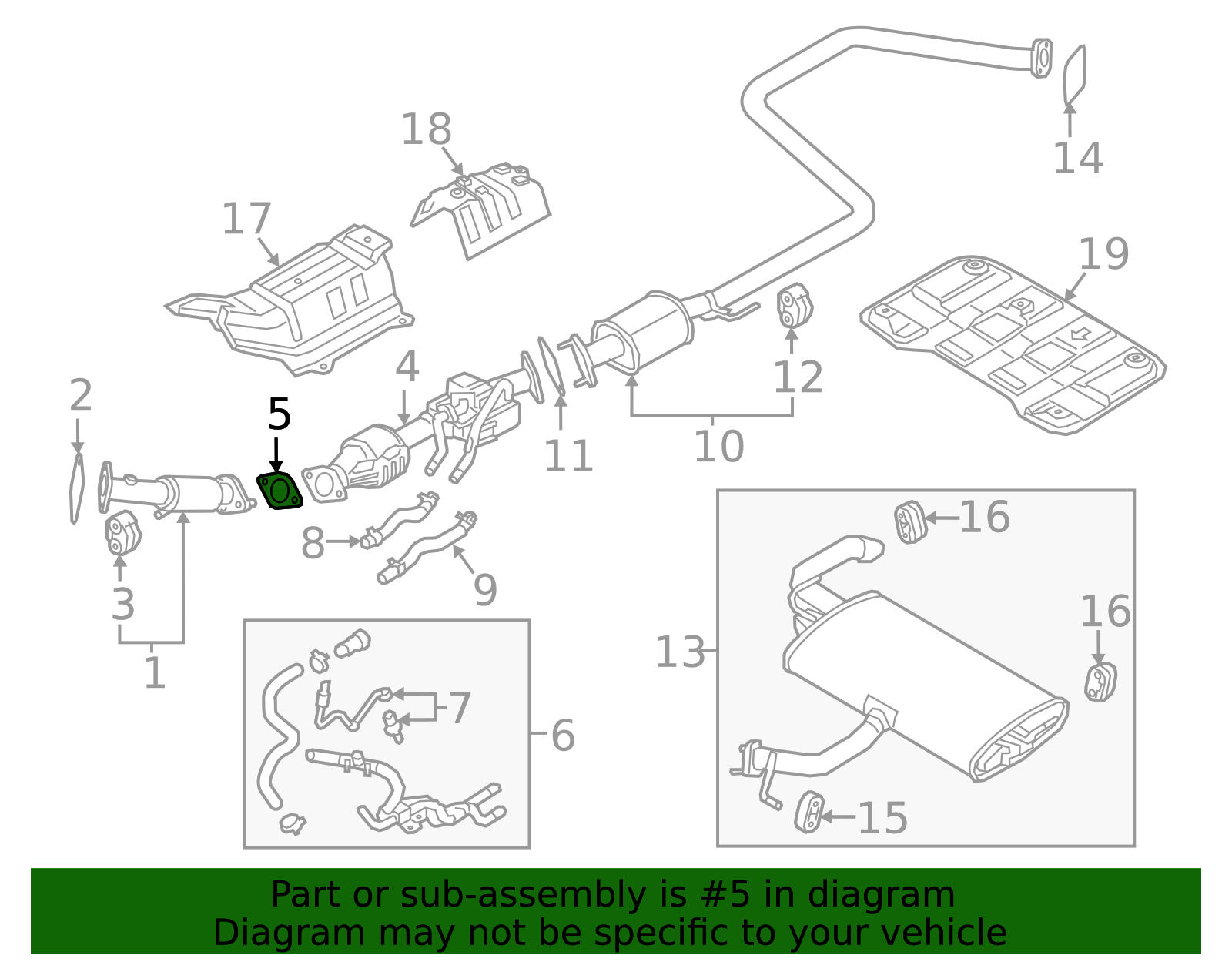 Genuine Front Pipe Gasket for 2009-2025 Hyundai | Part# 28751-2V000 ...