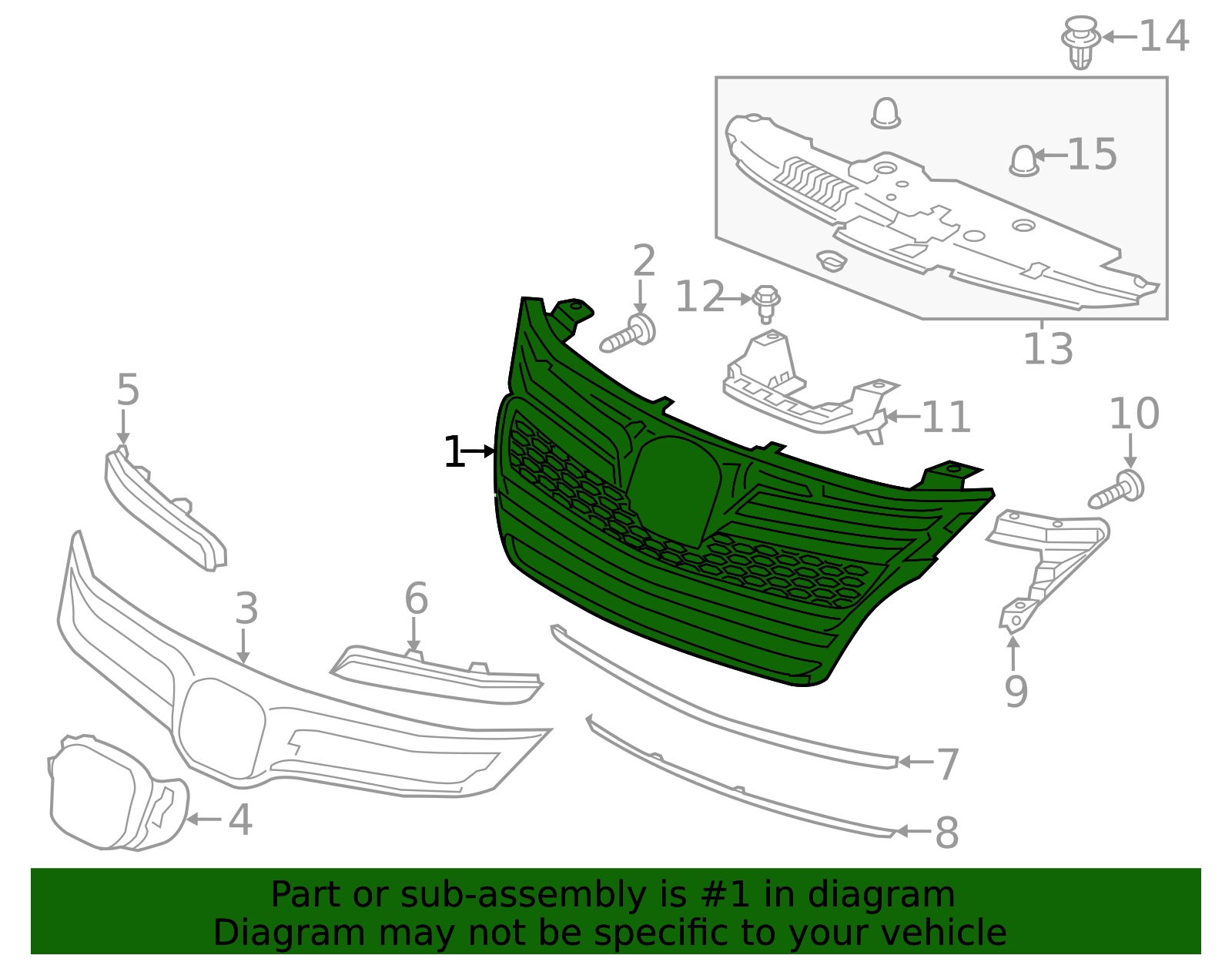 71121-T3V-A01 - Grille 2014 Honda Accord | Honda Parts Online