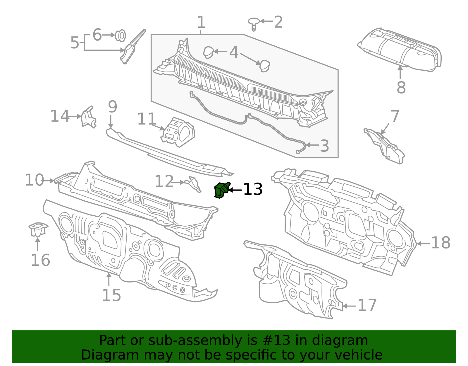 2017-2025 GM Plenum Panel Bracket 23266755 | Applegate Chevrolet Parts
