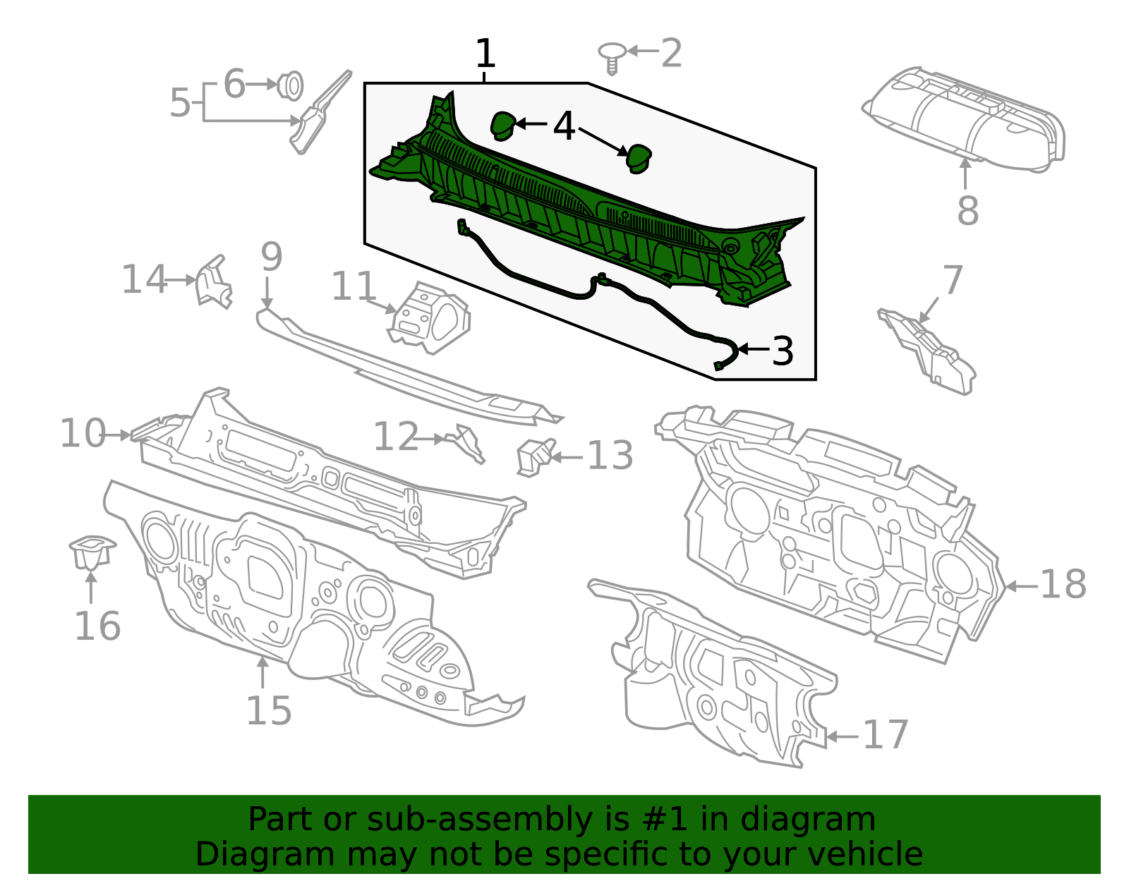 84666335 - 2020-2023 GMC Acadia - Air Inlet Grille Panel | Partners Chevy